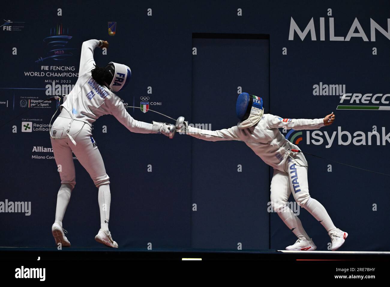 Marie-Florence Candassamy of France (L) fights against Alberta ...