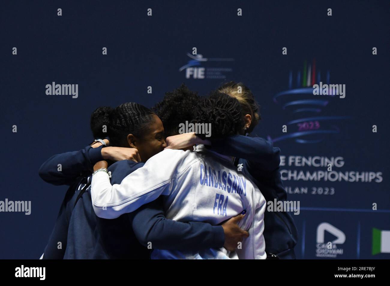 Marie-Florence Candassamy of France celebrates winning the 2023 FIE ...