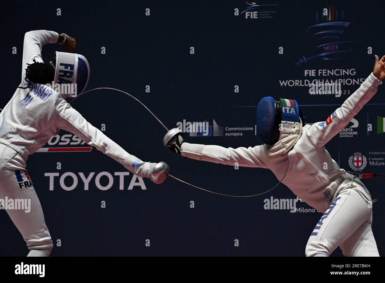 Marie-Florence Candassamy of France (L) fights against Alberta ...