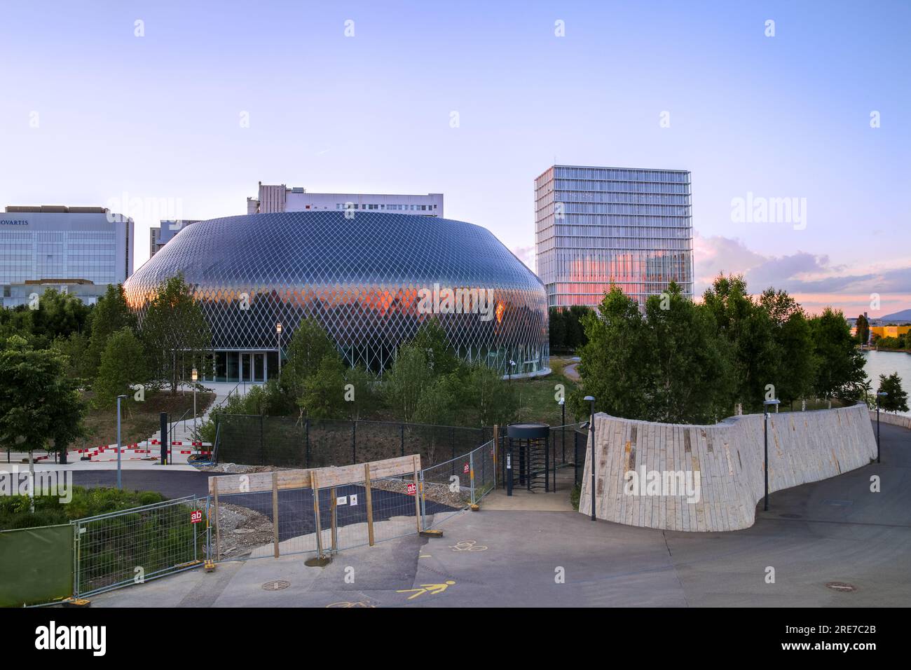 Basel, Switzerland - 16. May 2022: The new Novartis Pavillon at sunset ...