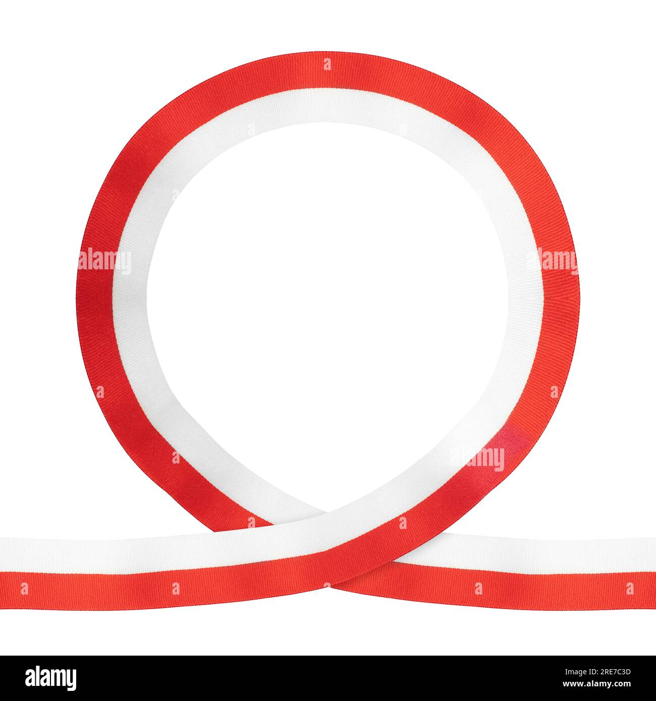 Ribbon with the red and white color of the Indonesian flag isolated ...