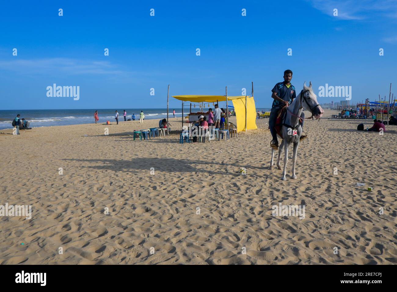 Chennai, India - July 14, 2023: Local people enjoy themselves at the ...