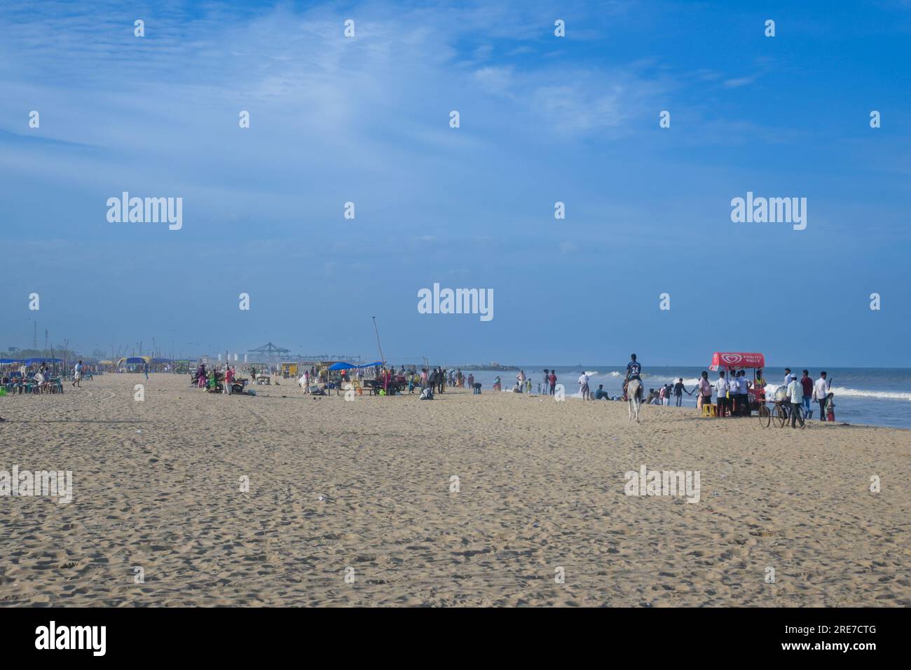 Chennai, India - July 14, 2023: Local people enjoy themselves at the ...