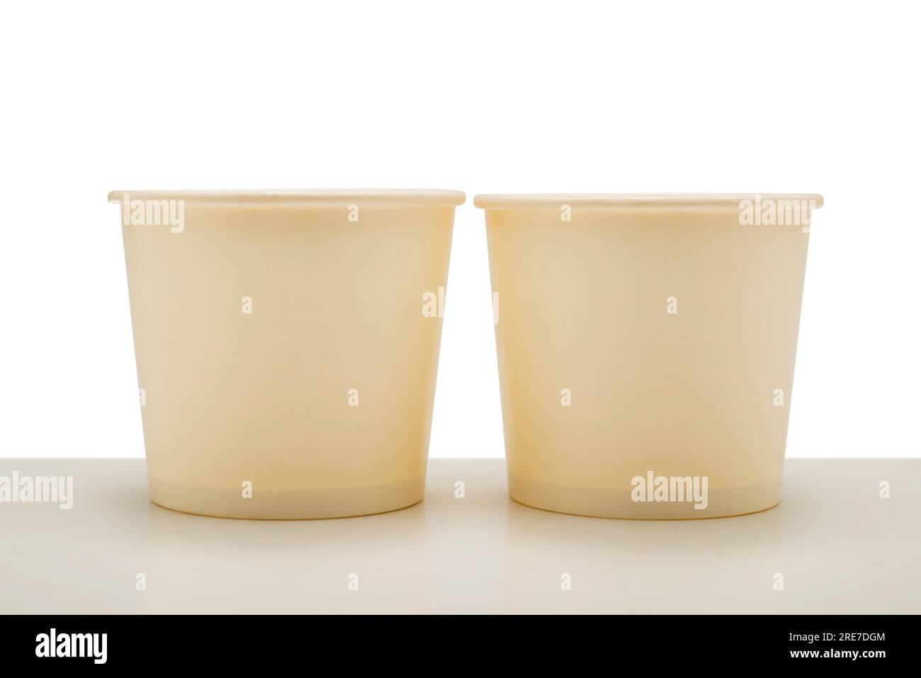 White plastic cup with white background Stock Photo - Alamy
