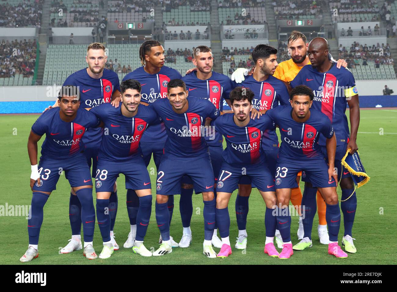 Osaka, Japan. 25th July, 2023. Paris Saint-Germain team group line-up ...