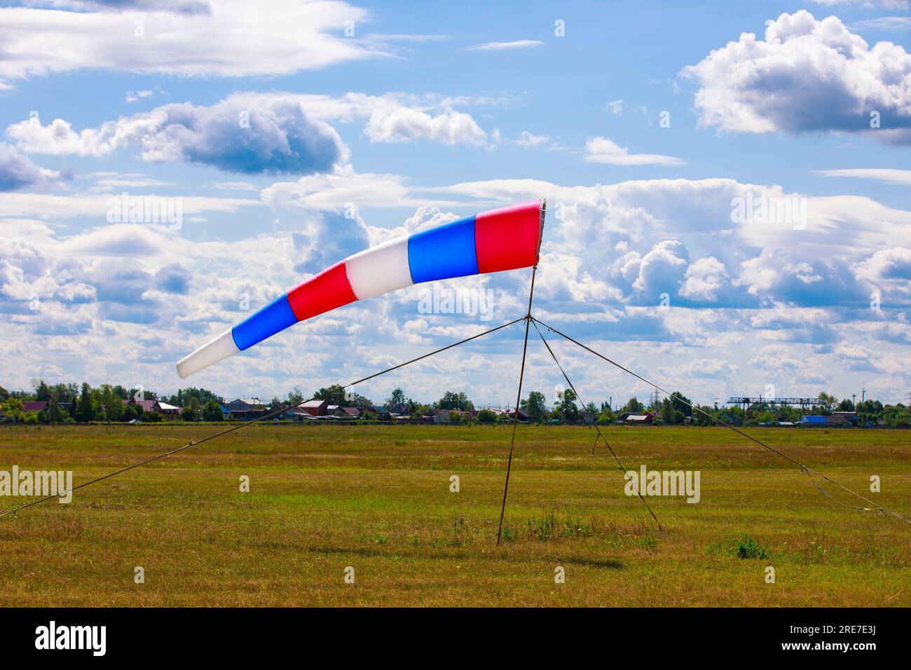 Windsock used to determine direction and wind speed. High quality photo ...