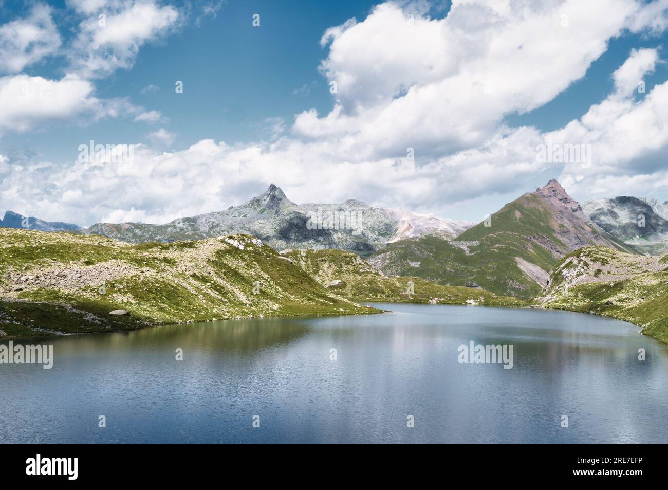 Lake Grevasalvas around the JulierPass on Swiss alps Stock Photo - Alamy