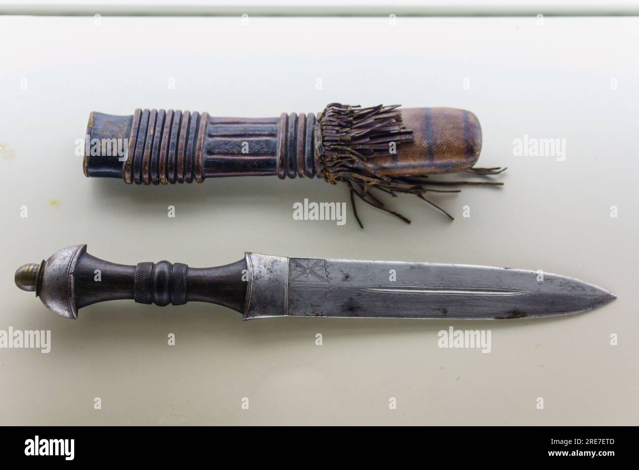 knife wuit scabbard, Nuba tribe, Sudan, 19th century, Castle of San ...