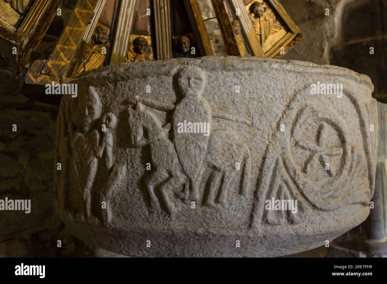 Romanic baptismal font, Sant Martin de Tours de Gausac, originally ...