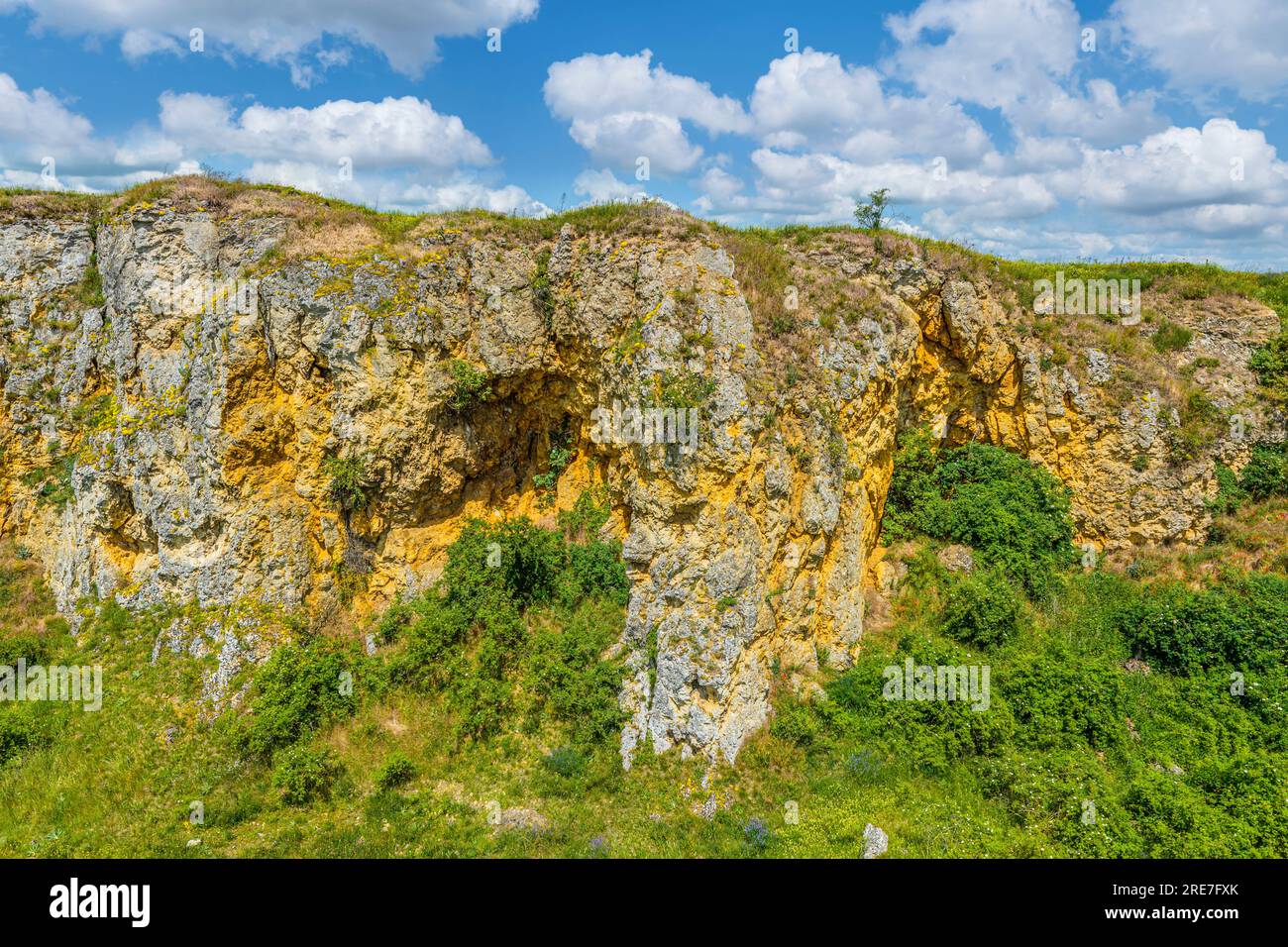Abandoned quarry on the Goldberg near Kirchheim on the Nördlinger Ries ...
