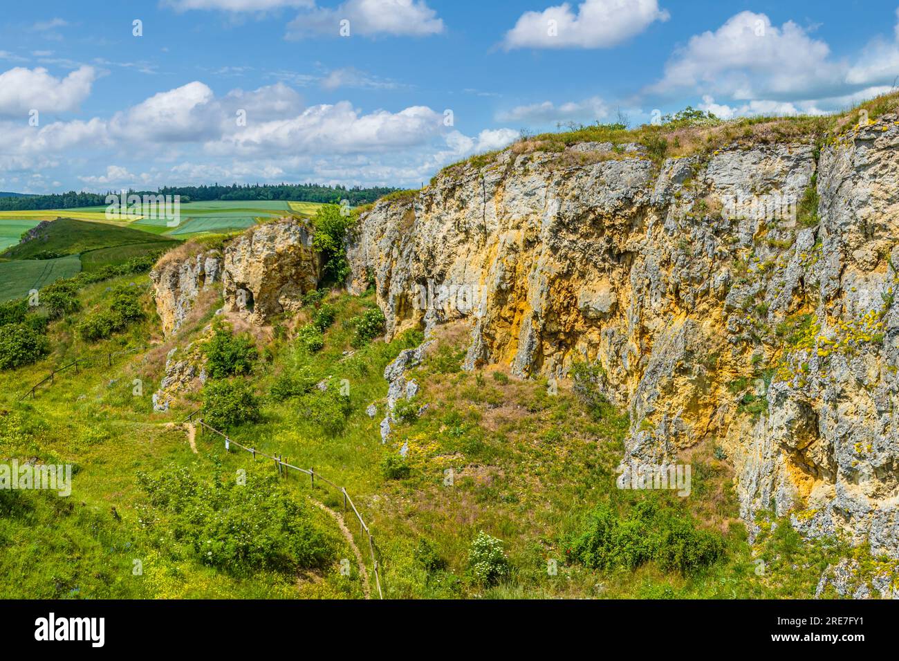 Abandoned quarry on the Goldberg near Kirchheim on the Nördlinger Ries ...