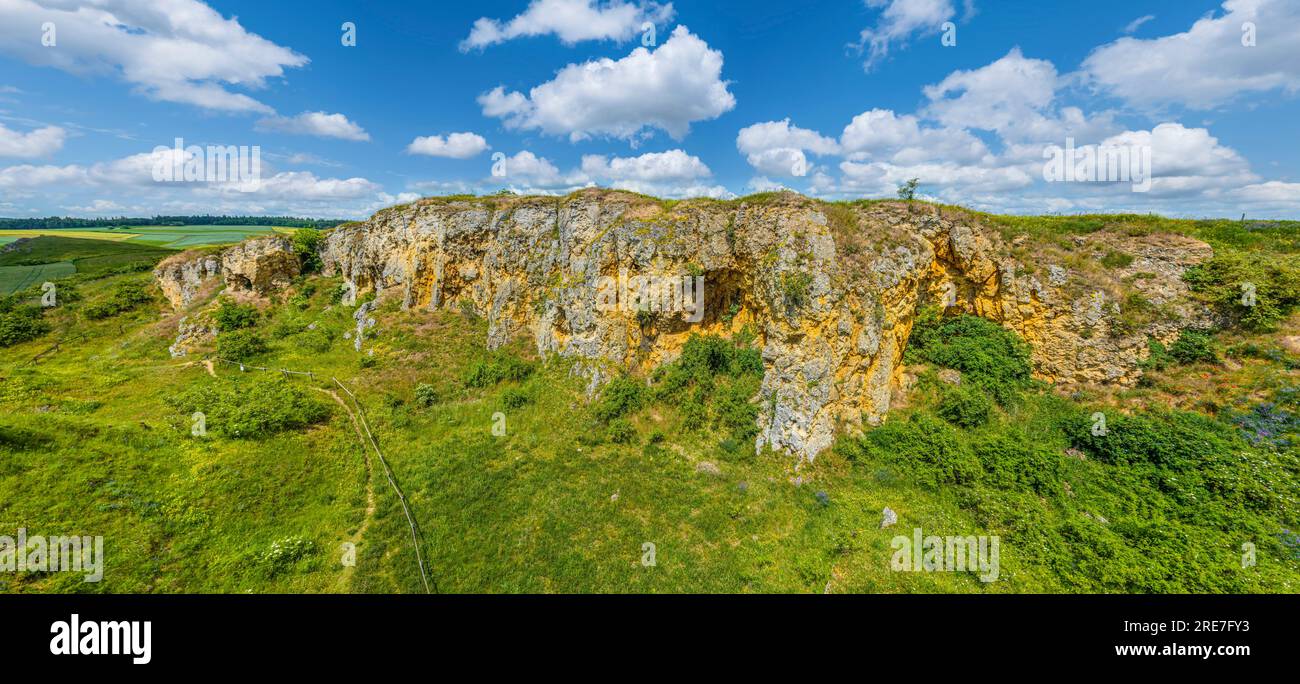 Abandoned quarry on the Goldberg near Kirchheim on the Nördlinger Ries ...
