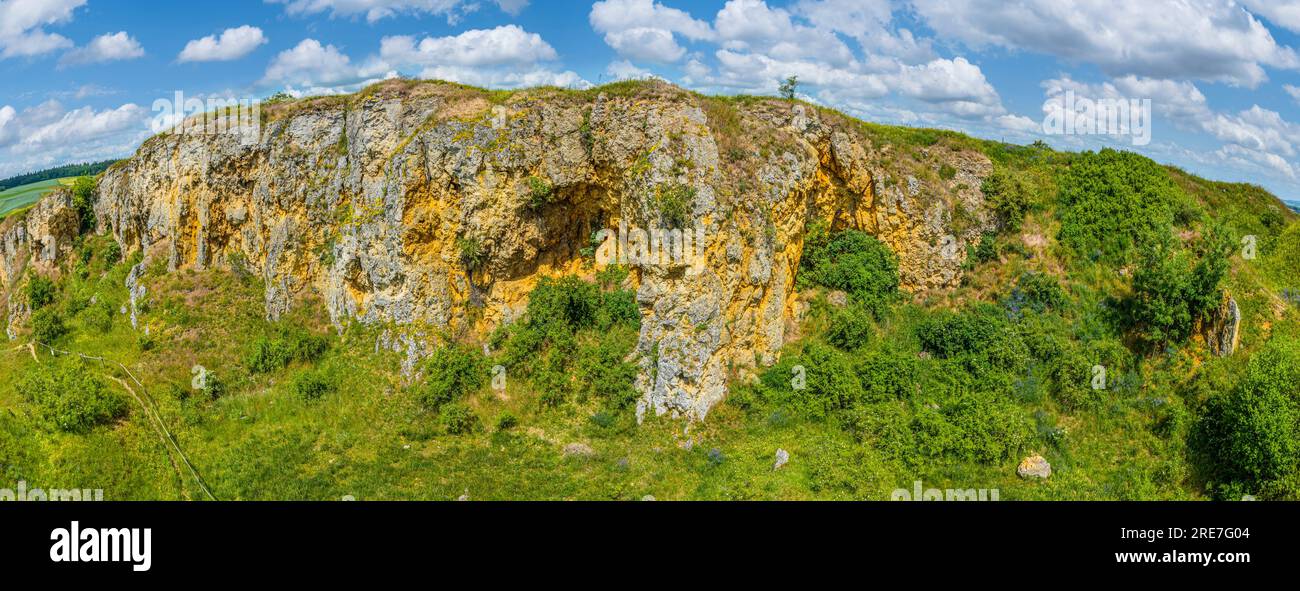 Abandoned quarry on the Goldberg near Kirchheim on the Nördlinger Ries ...
