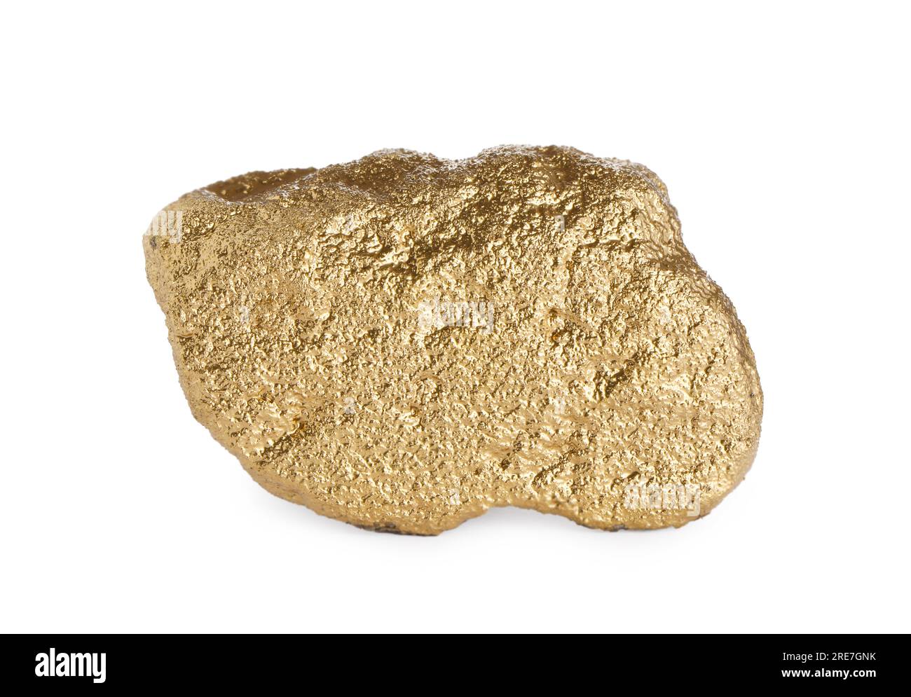 One beautiful gold nugget on white background Stock Photo - Alamy