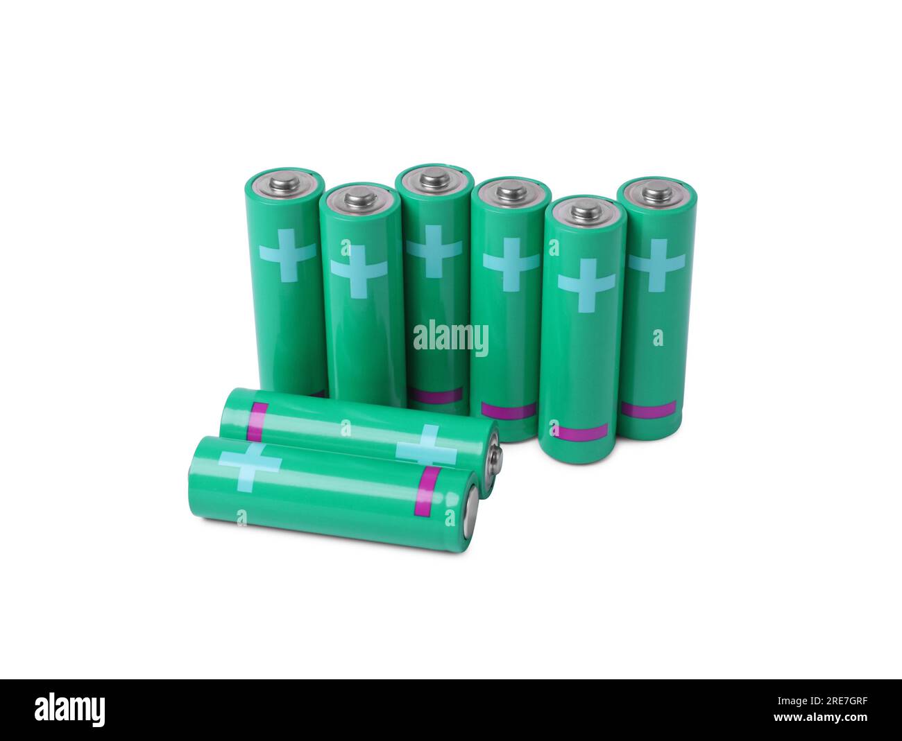 New AA size batteries isolated on white Stock Photo - Alamy