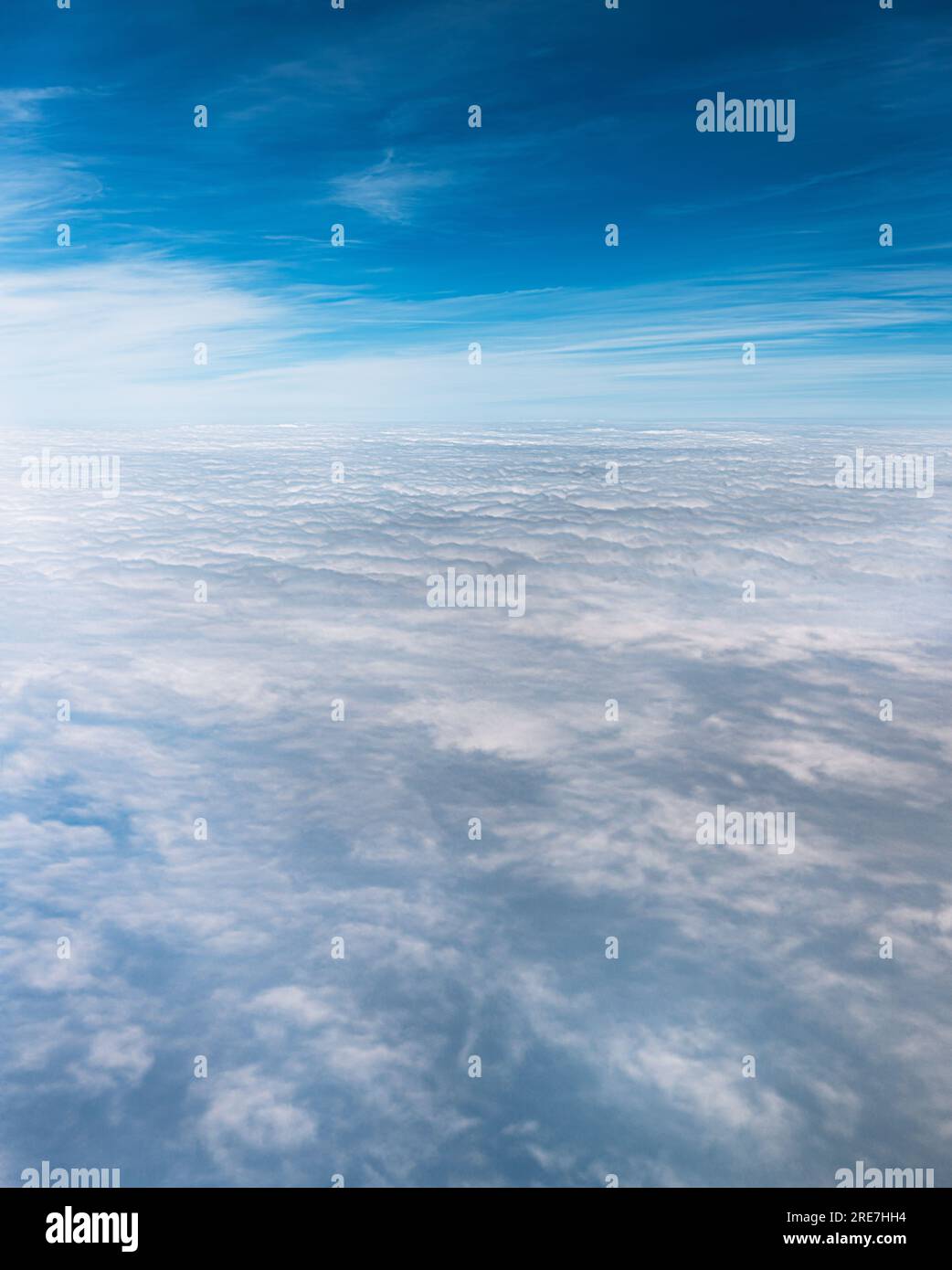 Beautiful View Of Sunny Sky Above White Fluffy Clouds From Height ...