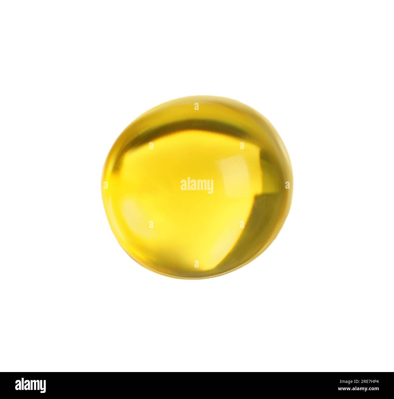 One yellow pill isolated on white. Medicinal treatment Stock Photo - Alamy