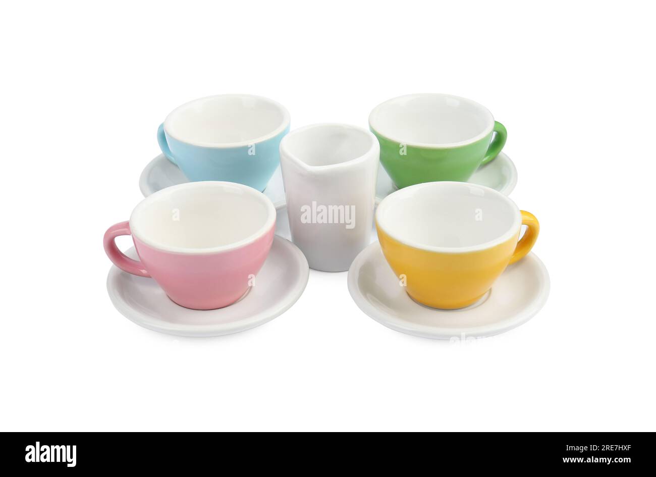 Set of cups isolated on white. Children's toys Stock Photo - Alamy