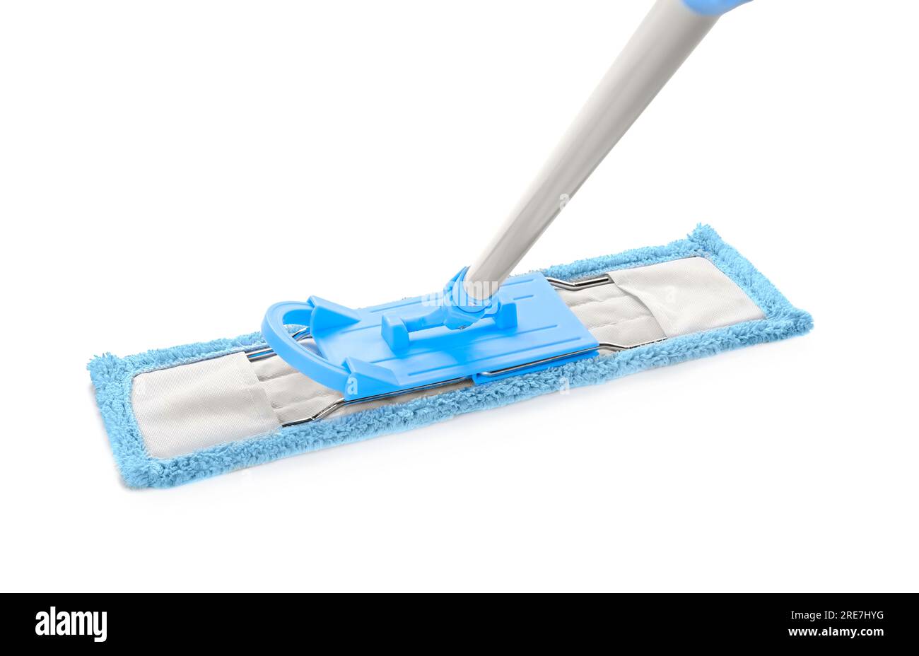 One flat mop isolated on white. Cleaning tool Stock Photo - Alamy