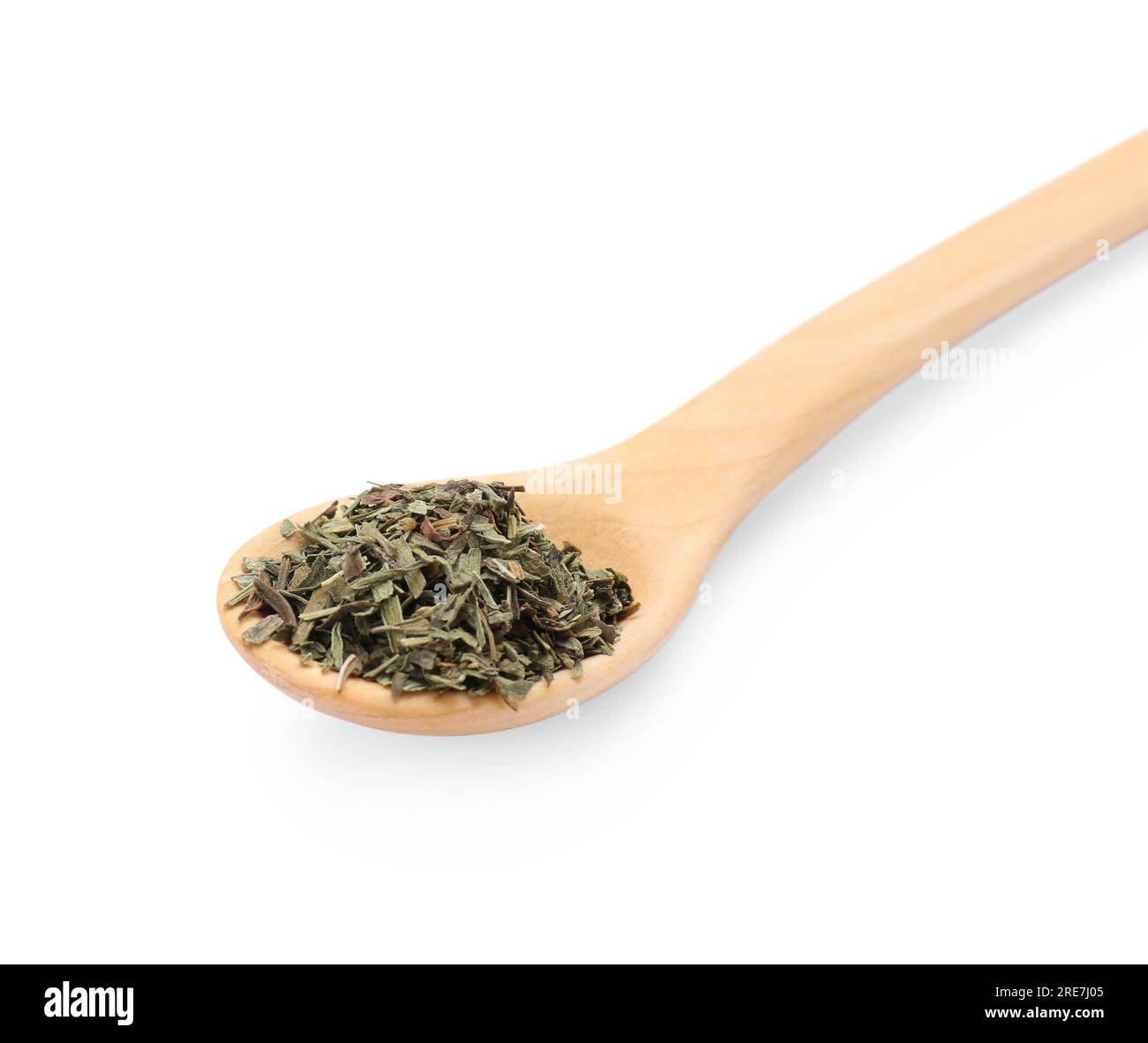 Spoon of dry tarragon isolated on white Stock Photo - Alamy