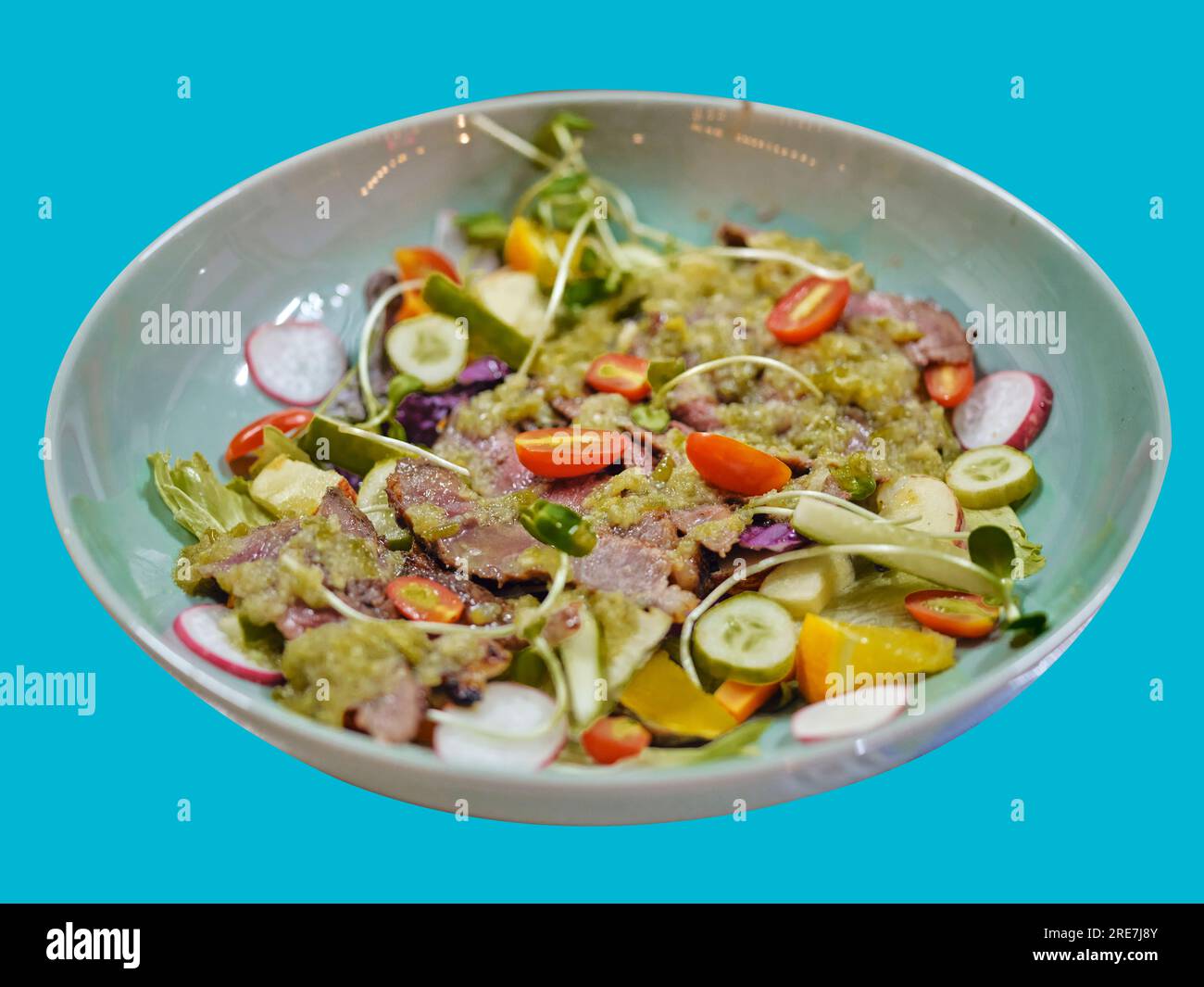 Pork salad,Spicy salad of roasted pork , Thai style food,Thai pork ...