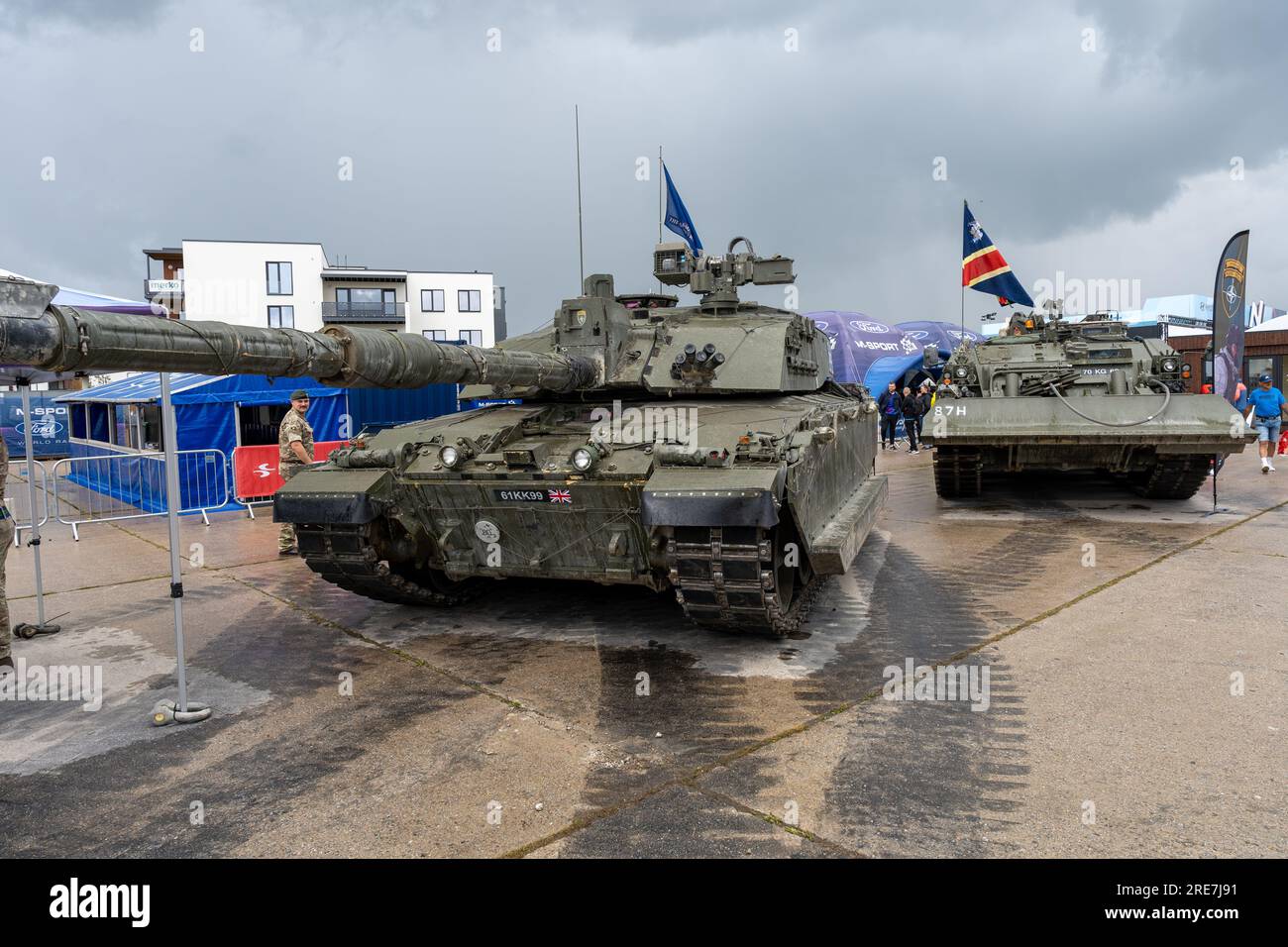 Tartu, Estonia - 07.20.2023: Challenger 2 main battle tank on display ...