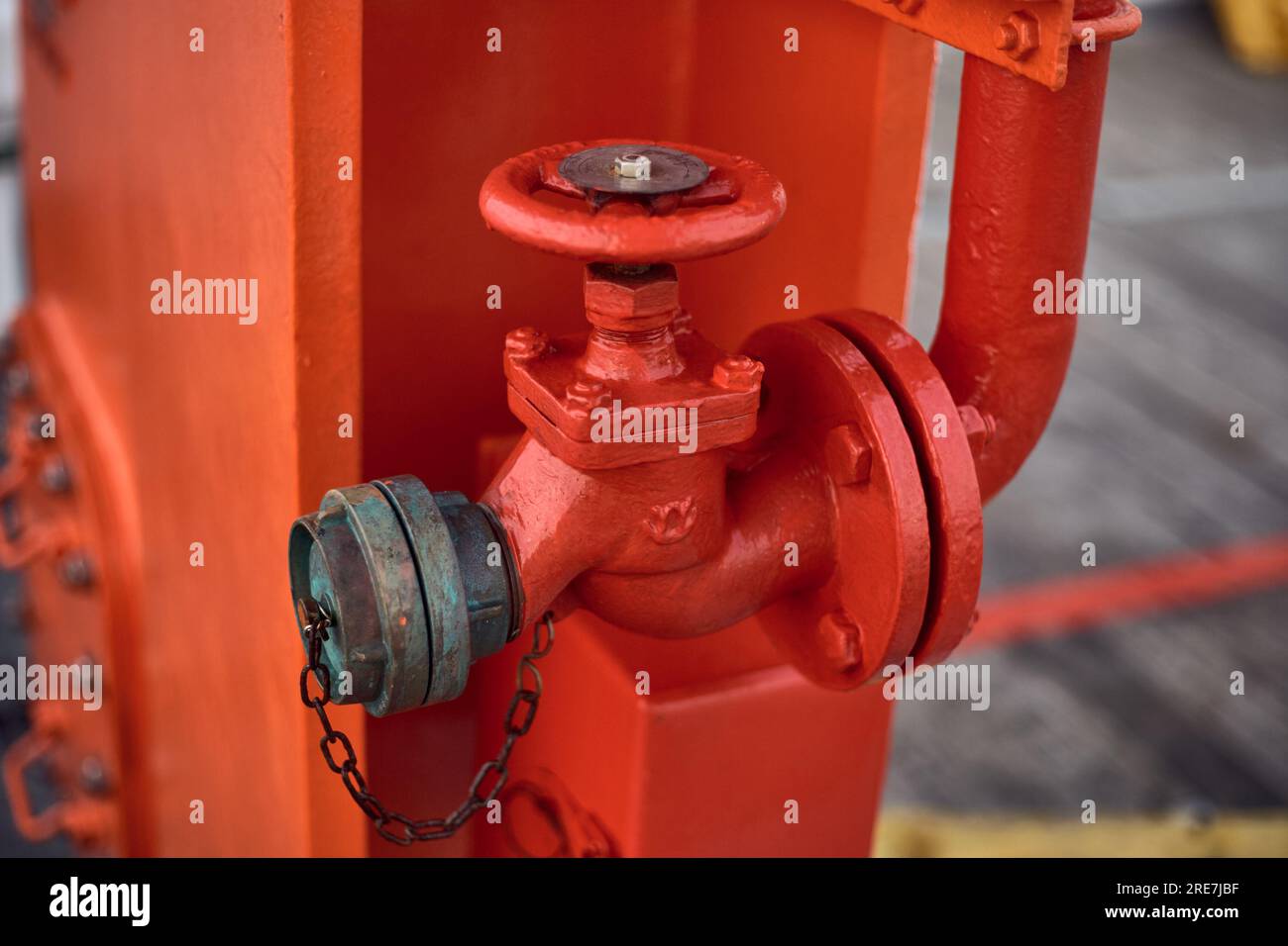 Offshore industry fire manifold isolating valve red color Stock Photo ...