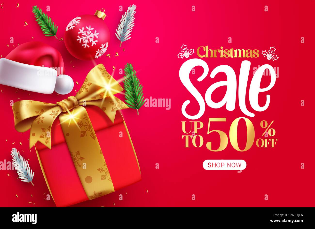 Christmas sale text vector banner design. Christmas promo discount ...