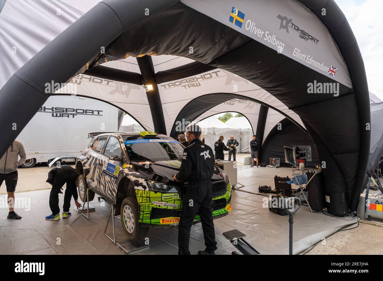 Tartu, Estonia - 07.20.2023: Oliver Solberg and Elliott Edmondson WRC ...