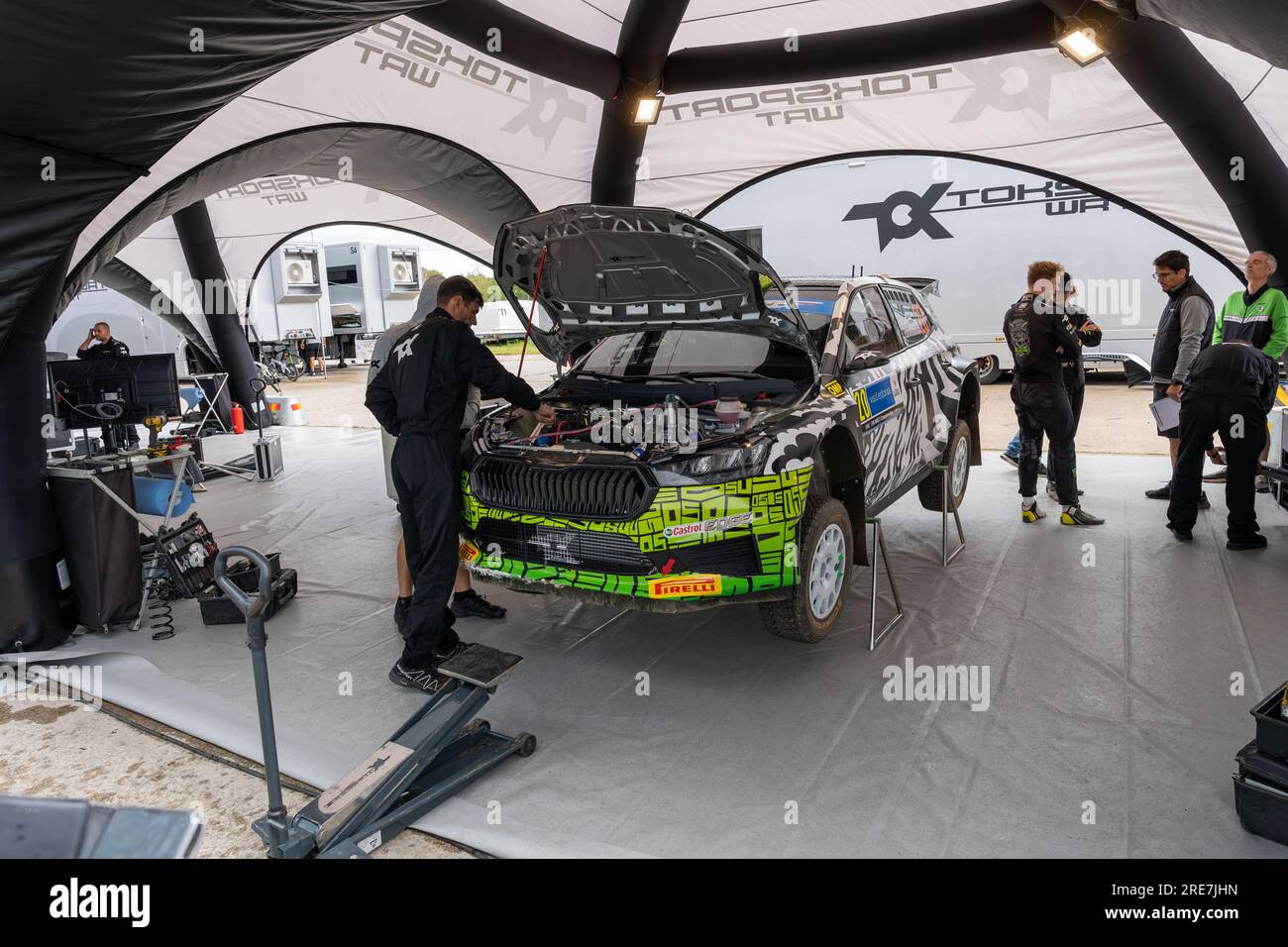 Tartu, Estonia - 07.20.2023: Oliver Solberg and Elliott Edmondson WRC ...