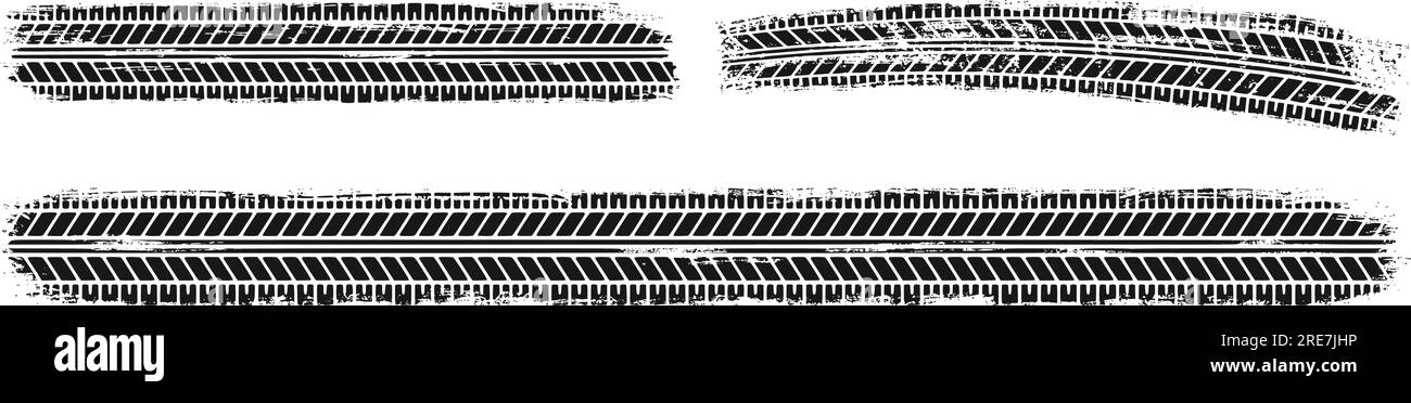 Auto tire tread grunge set. Car and motorcycle tire pattern, wheel tyre ...