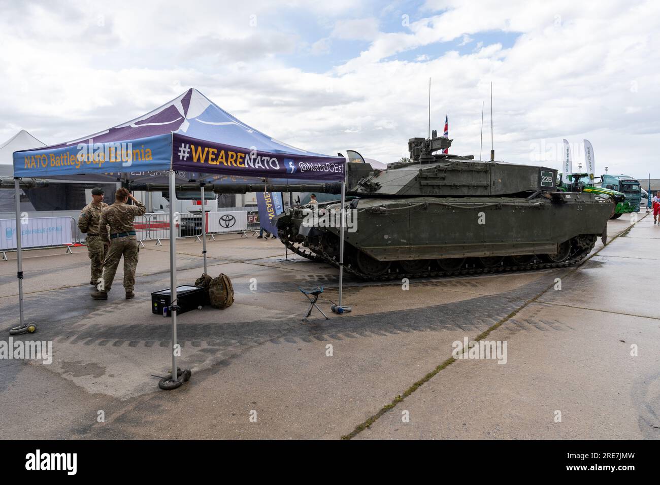 Tartu, Estonia - 07.20.2023: Challenger 2 main battle tank on display ...