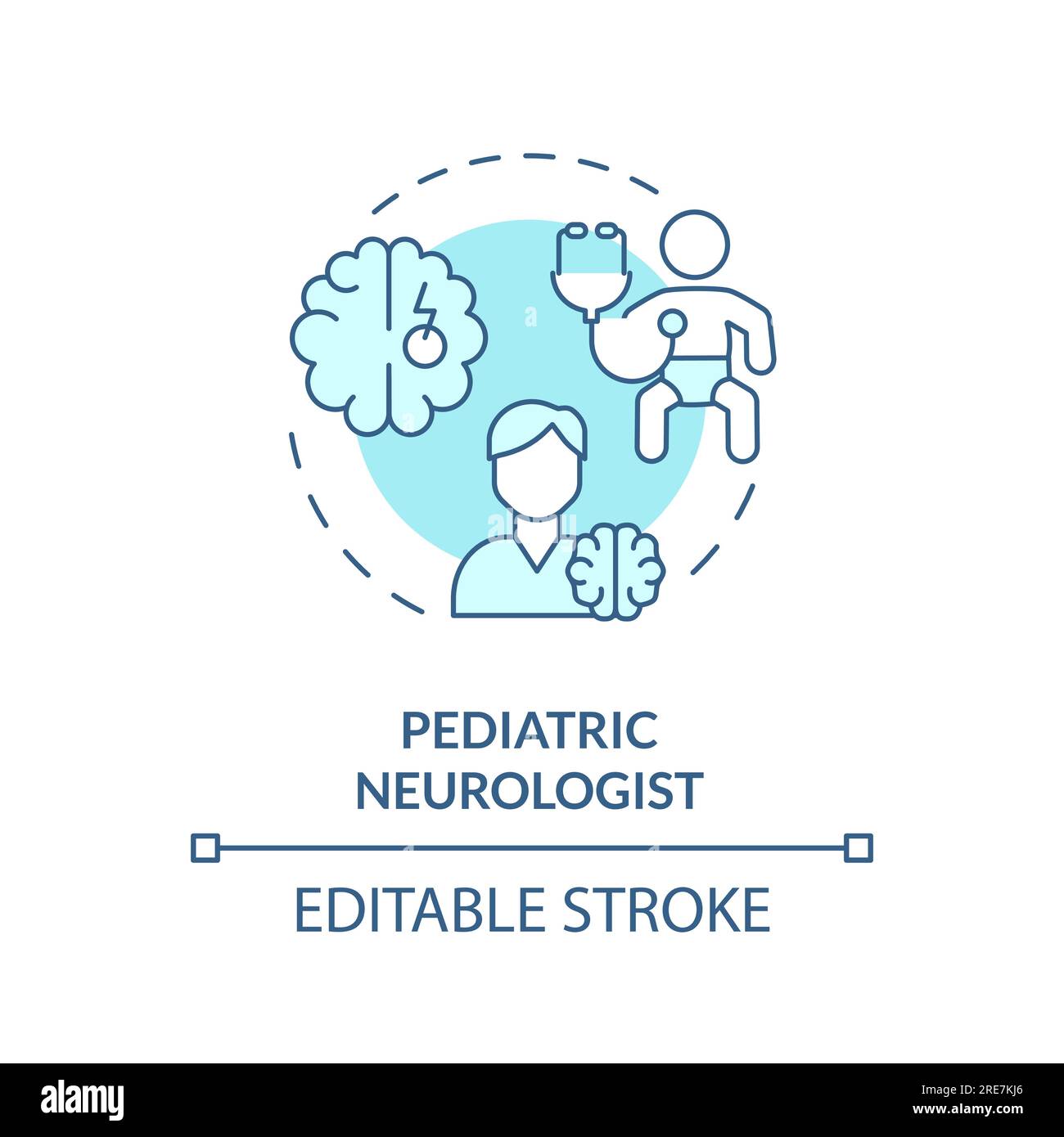 Pediatric neurologist turquoise concept icon Stock Vector Image & Art ...