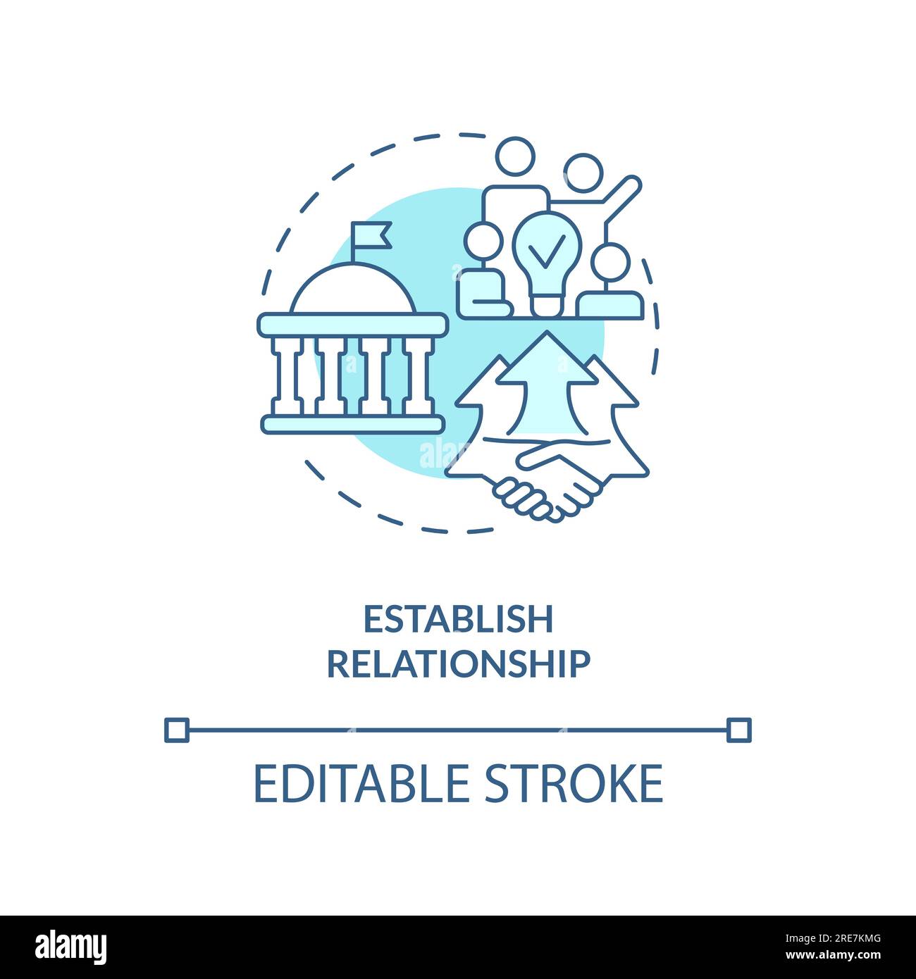 2D establish relationship blue icon concept Stock Vector Image & Art ...