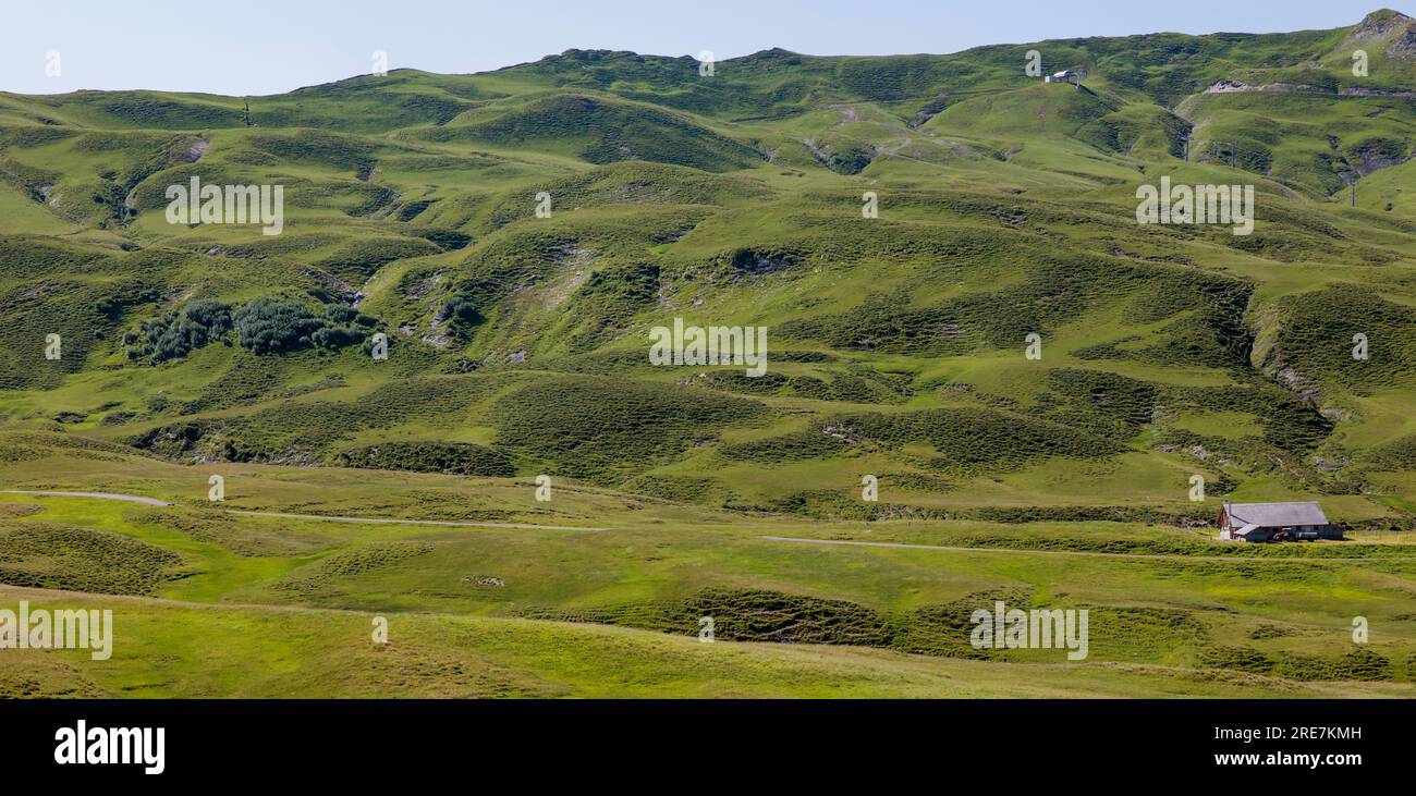 Panoramic view with beautiful structures of nature (Melchsee-Frutt ...