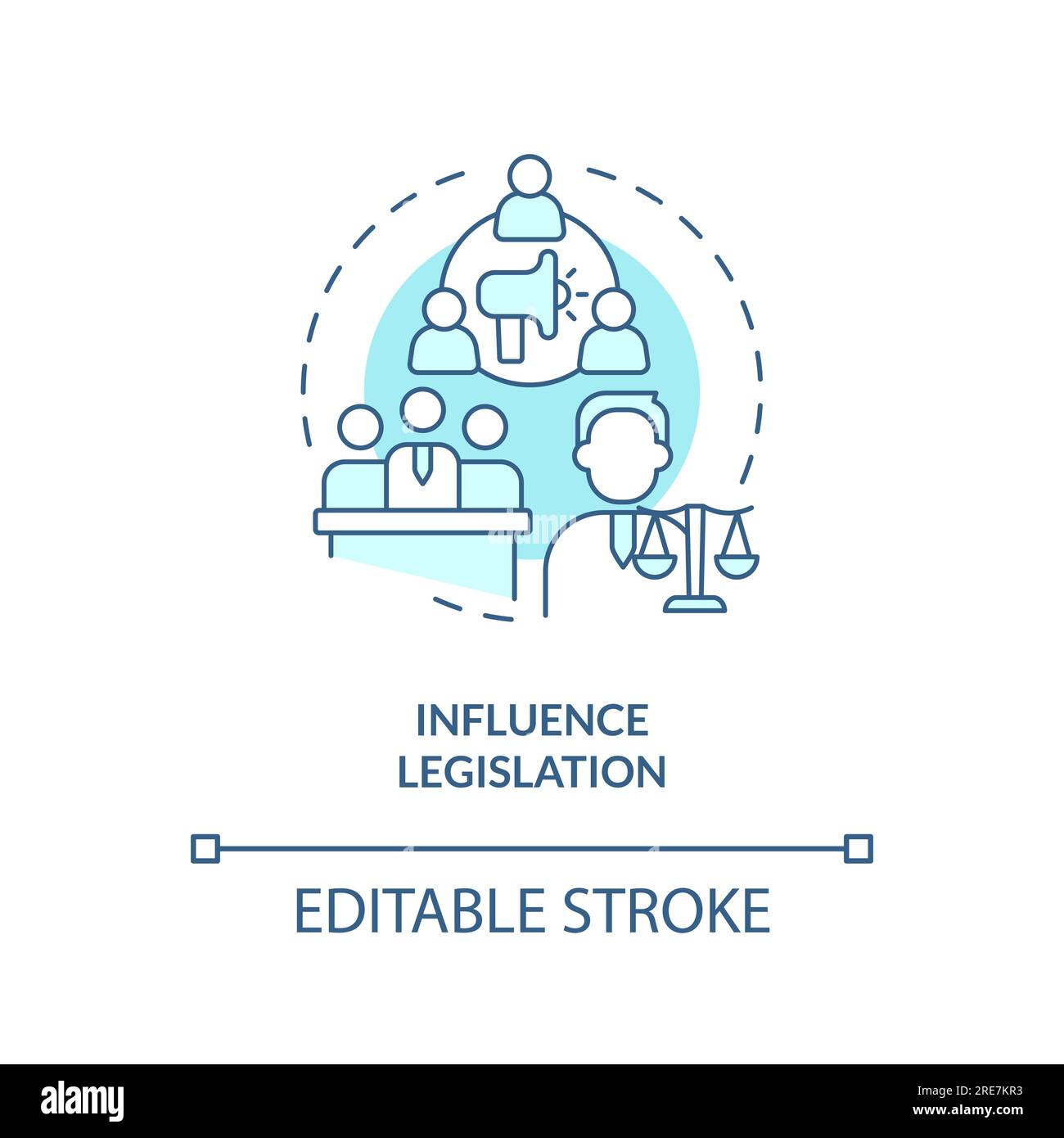 2D influence legislation blue icon concept Stock Vector Image & Art - Alamy