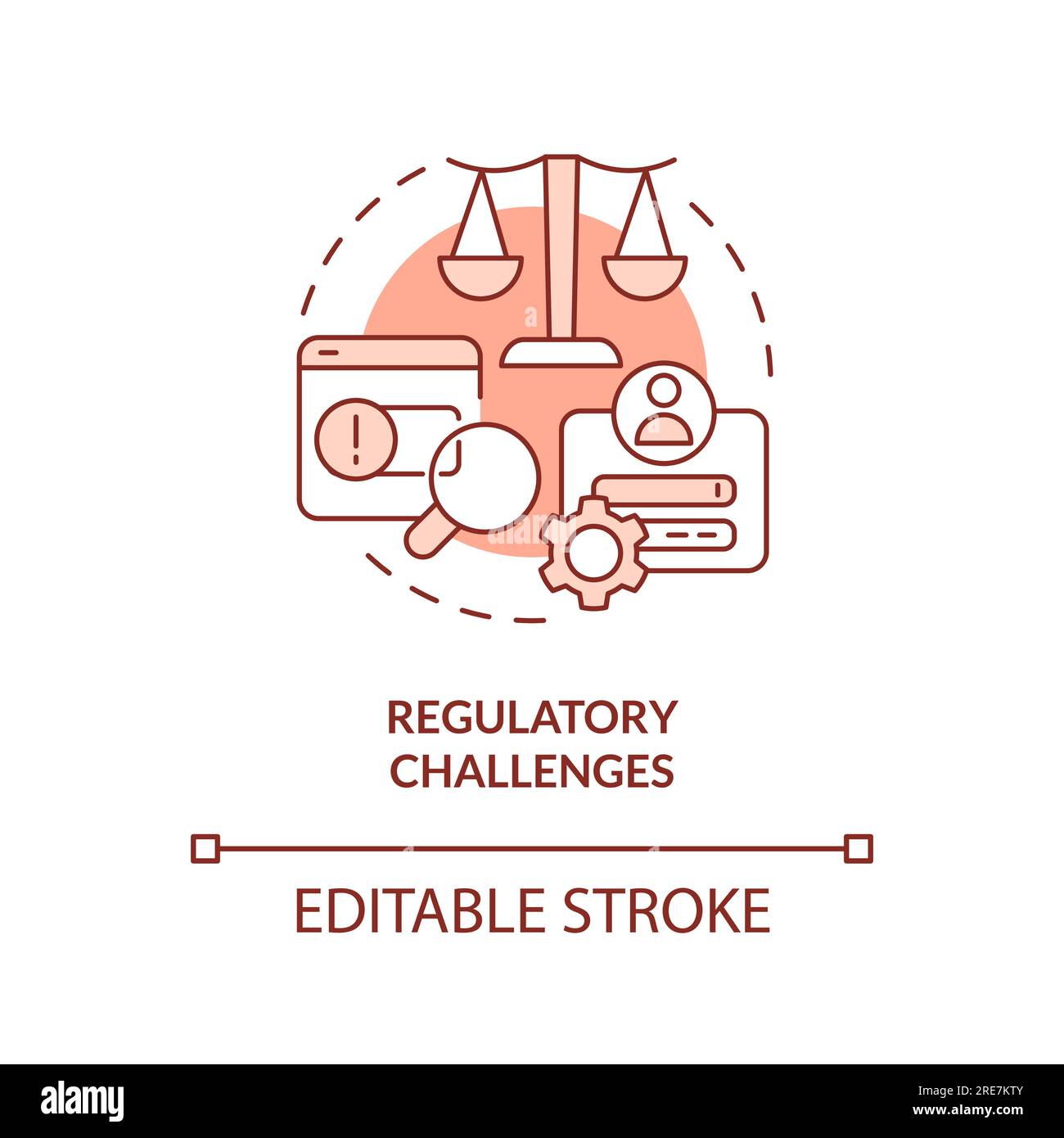 2D regulatory challenges red icon concept Stock Vector Image & Art - Alamy
