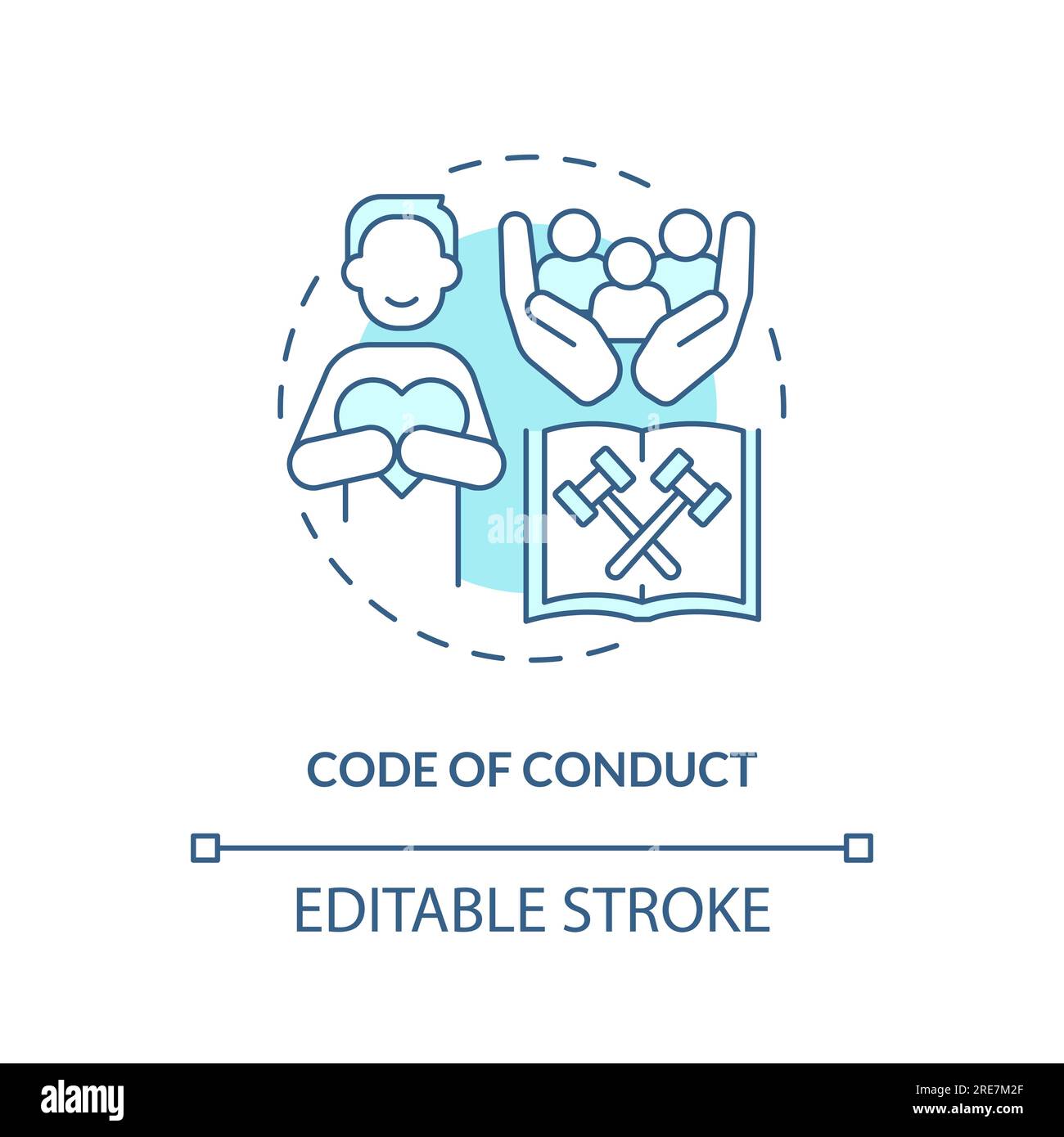 2d Code Of Conduct Blue Icon Concept Stock Vector Image And Art Alamy