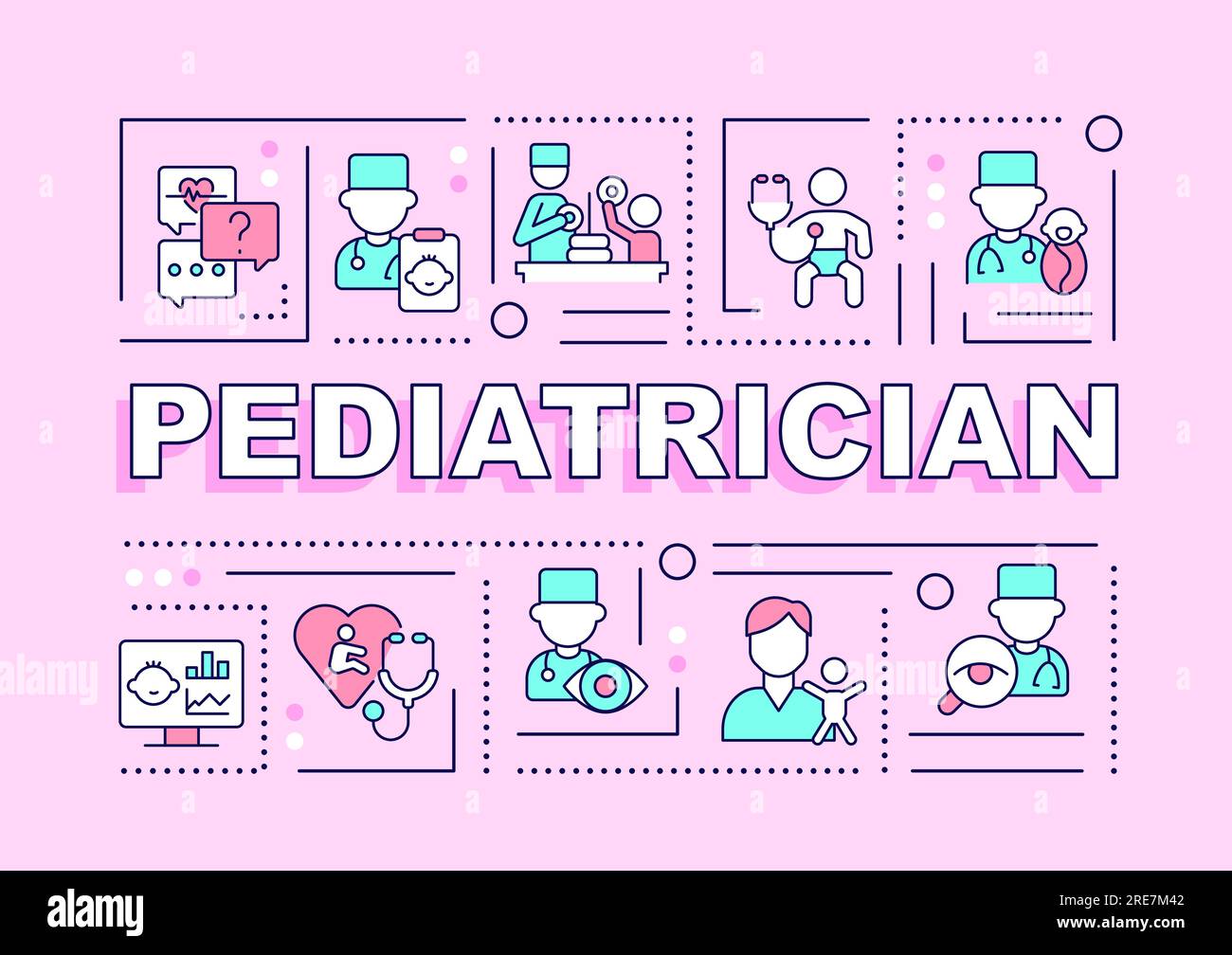 Pediatrician word concepts pink banner Stock Vector Image & Art - Alamy