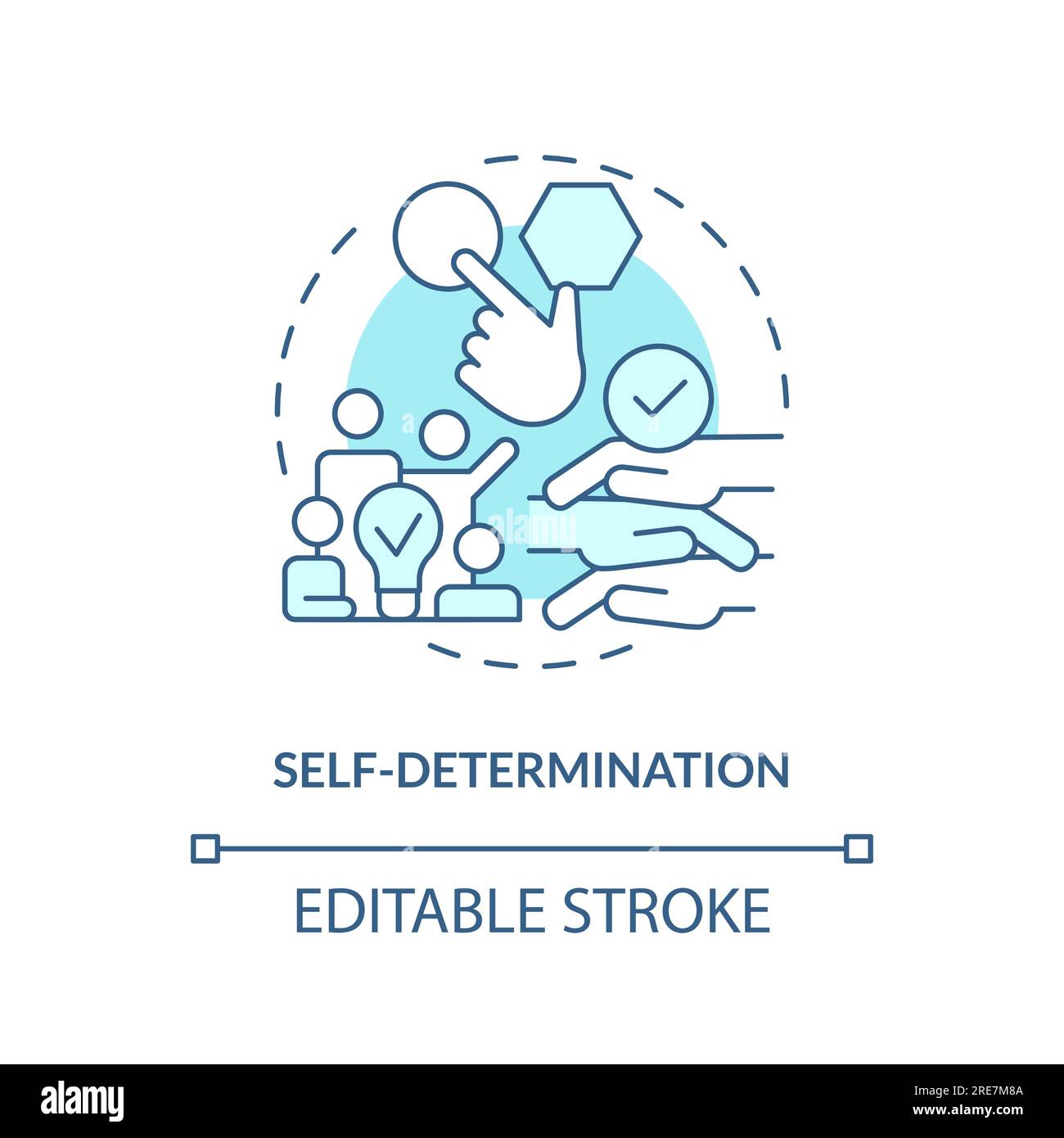 2D self determination blue icon concept Stock Vector Image & Art - Alamy