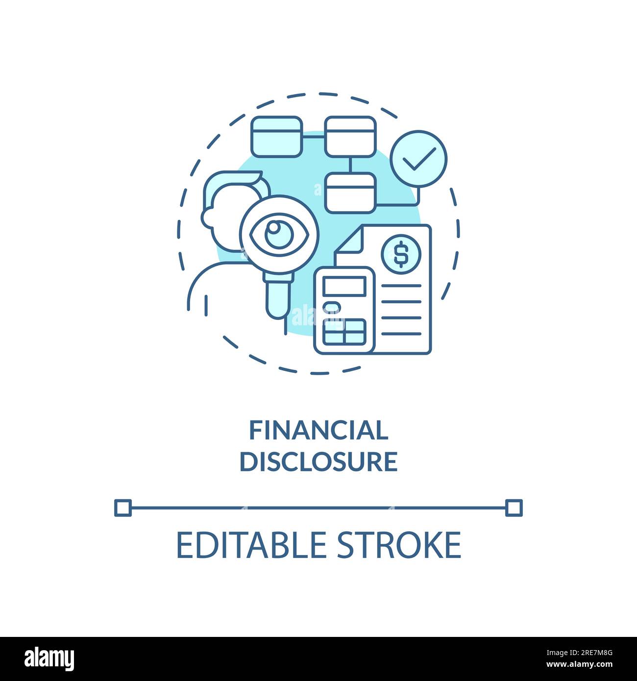 2D financial disclosure blue icon concept Stock Vector Image & Art - Alamy