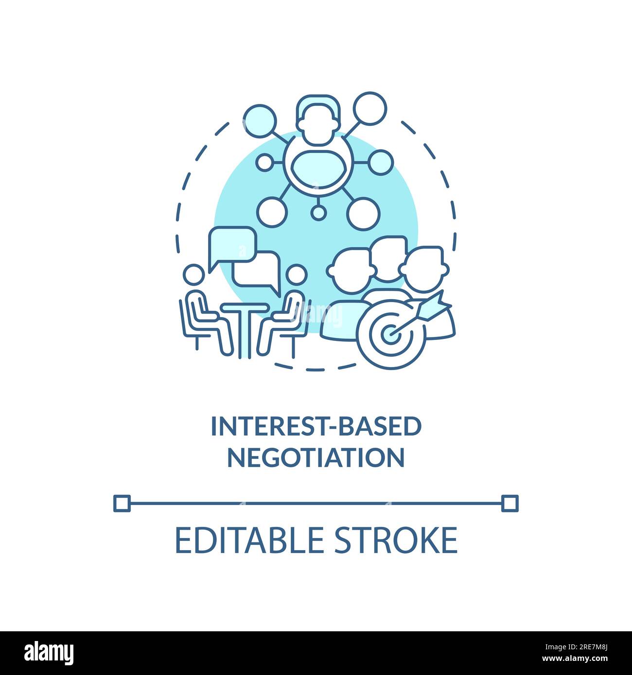 2D interest based negotiation blue icon concept Stock Vector Image ...