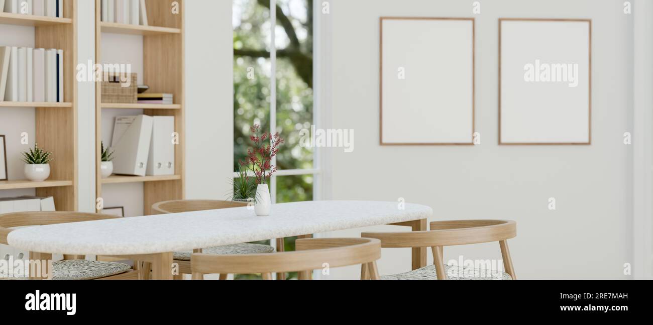 A beautiful and minimal dining table in a Scandinavian minimal white ...