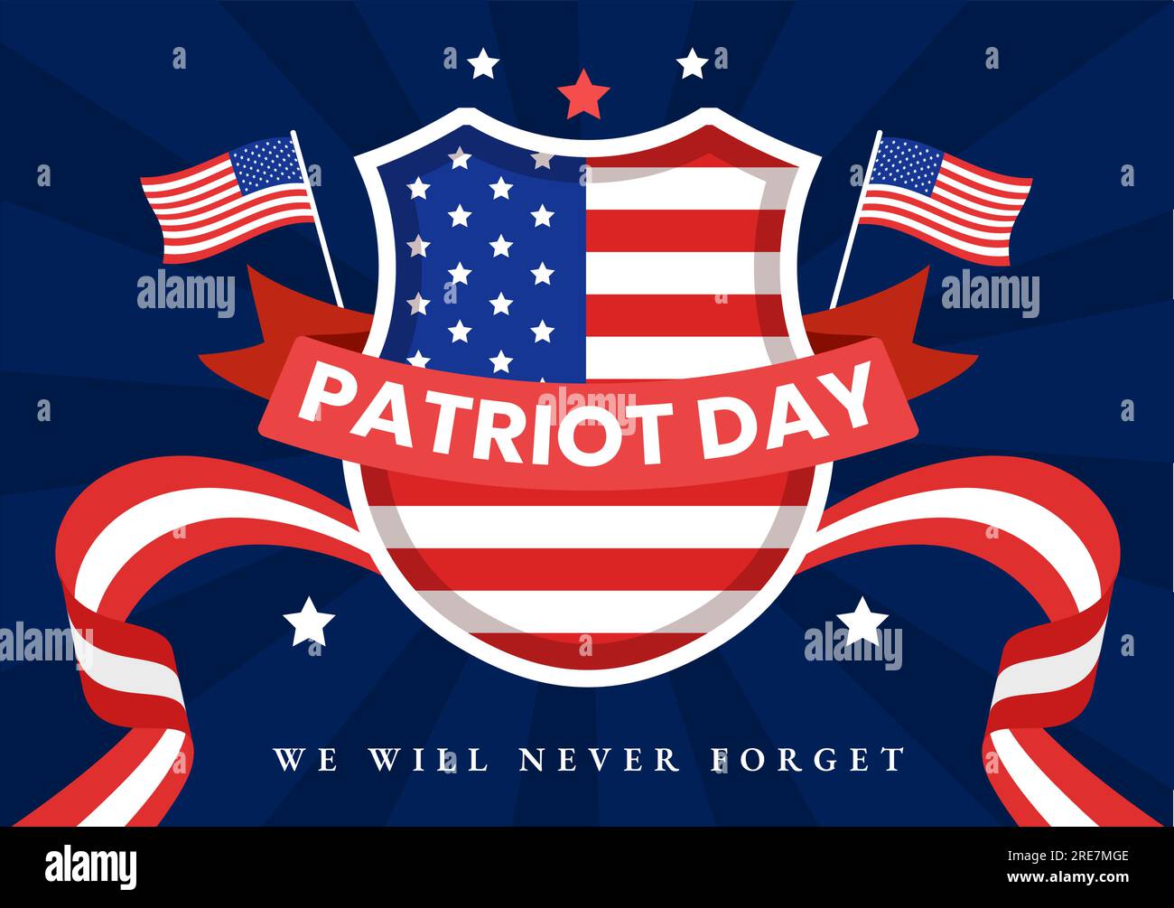 Happy USA Patriot Day Vector Illustration with United States Flag, 911 ...