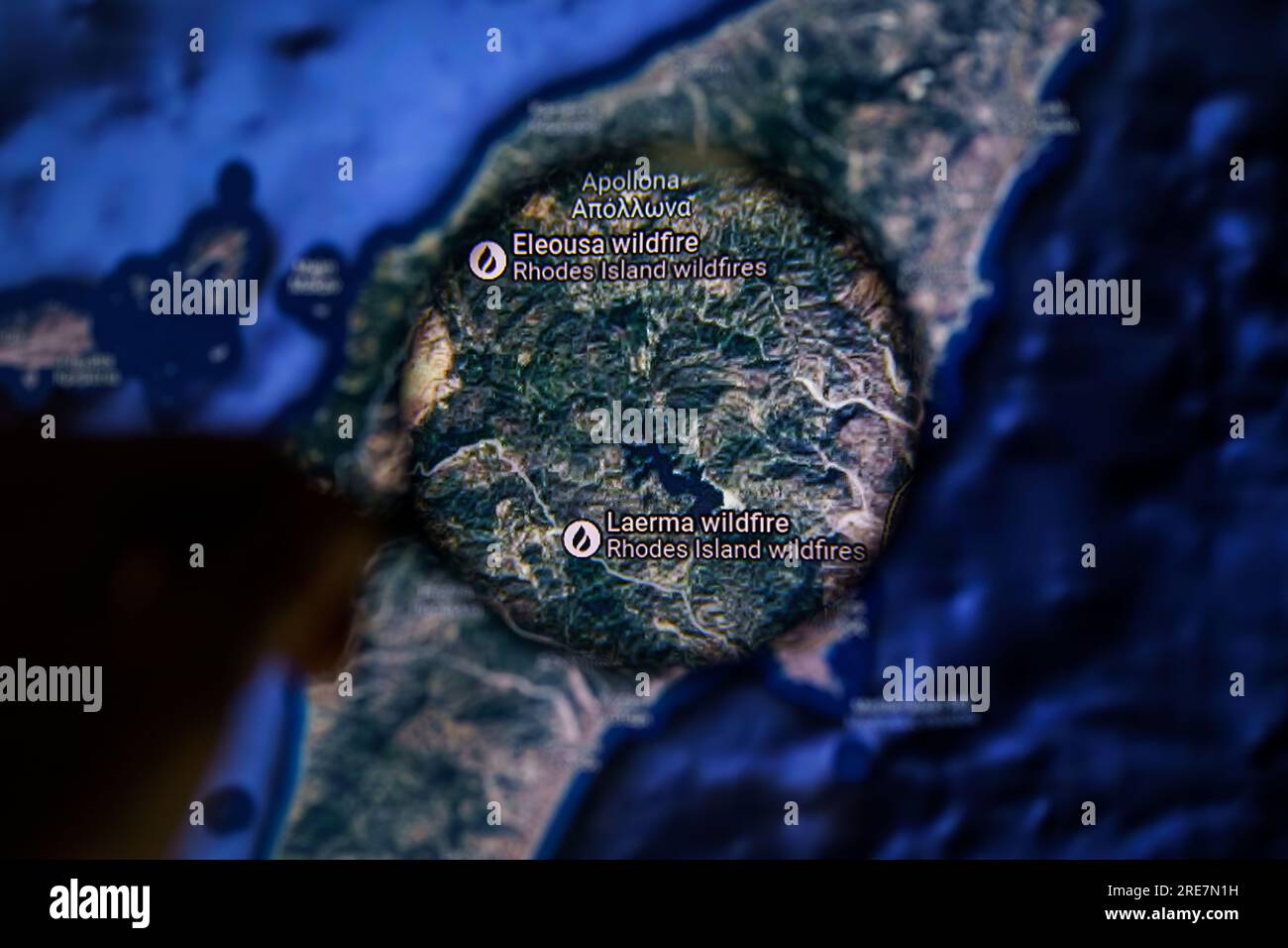Rhodes island on wildfire. Greece Rhode island on maps through ...
