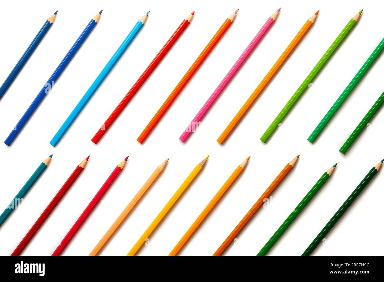 Colored pencils set on white background with copy-space . Back to ...