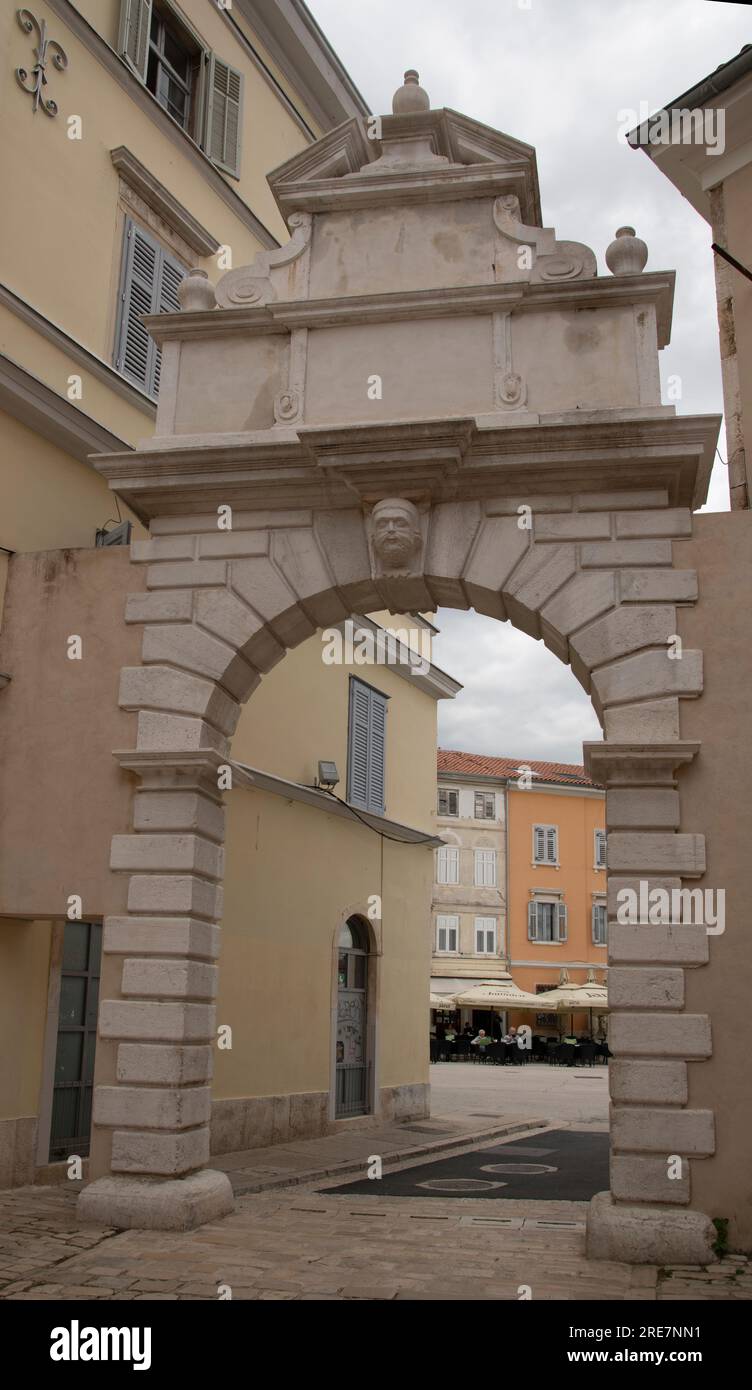 The town gate, Balbi`s Arch (this version built in 1679), entrance gate ...