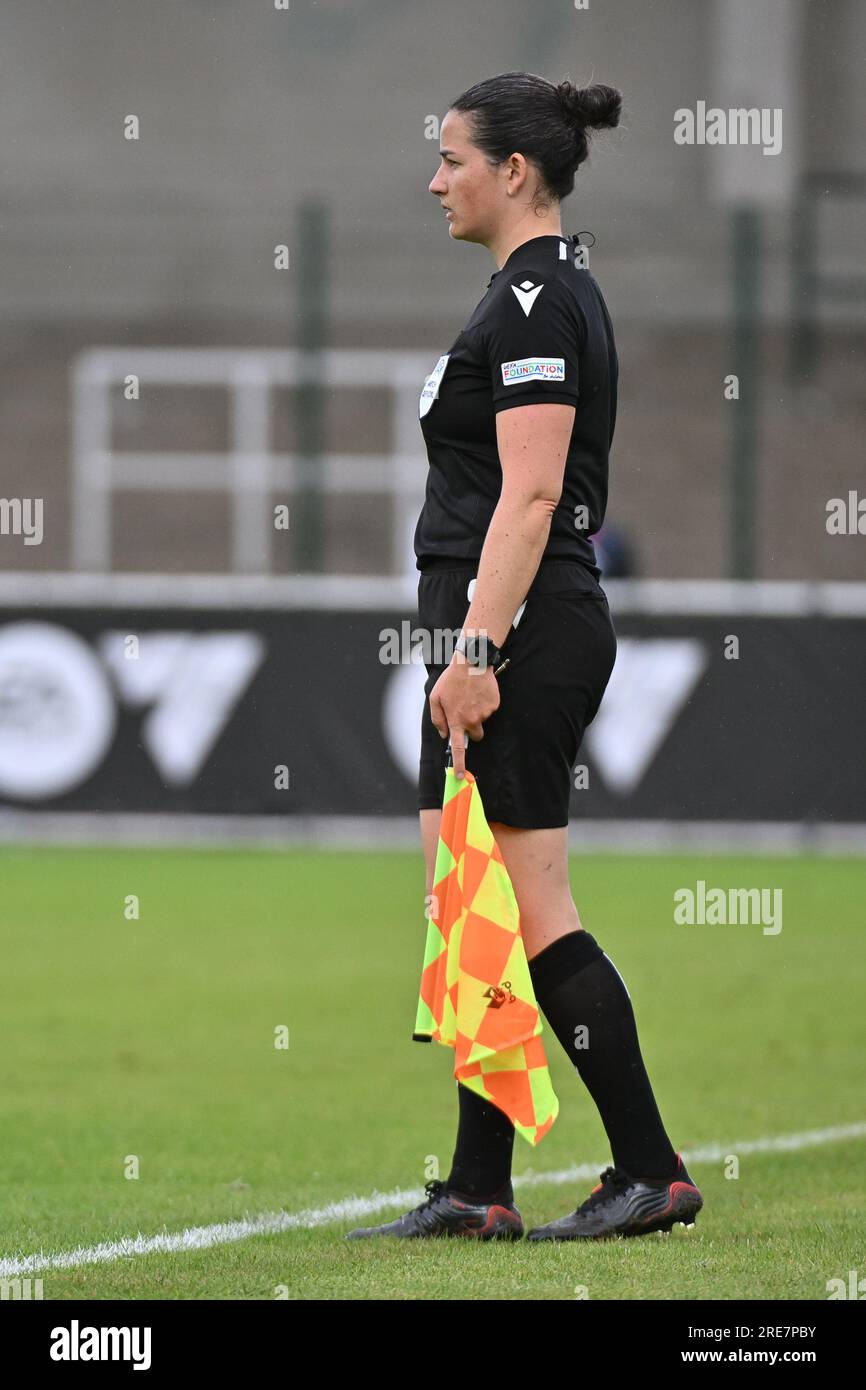 La Louviere, Belgium. 24th July, 2023. assistant referee Linda SChmid pictured during a female ...