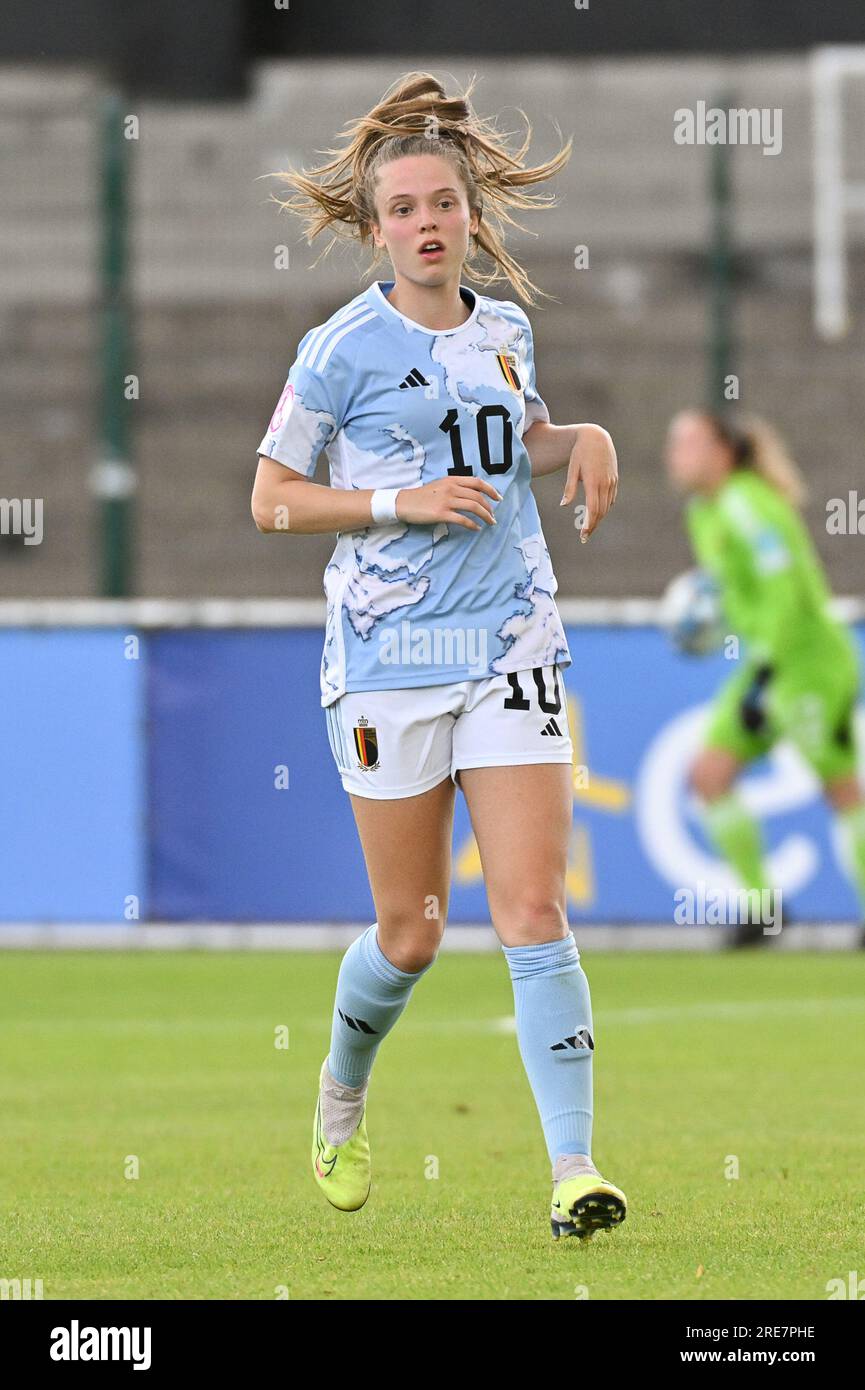 Valesca Ampoorter (10) of Belgium pictured during a female soccer game between the national ...