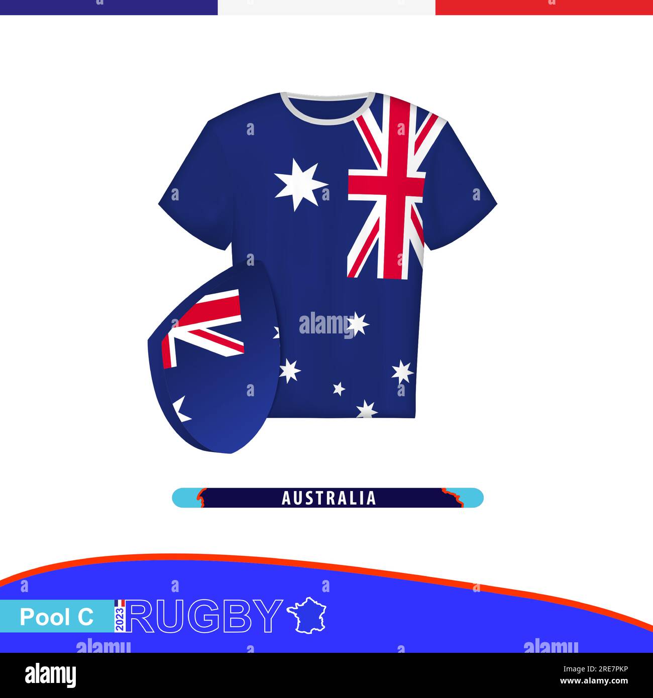 Rugby jersey of Australia national team with flag. Vector illustration ...